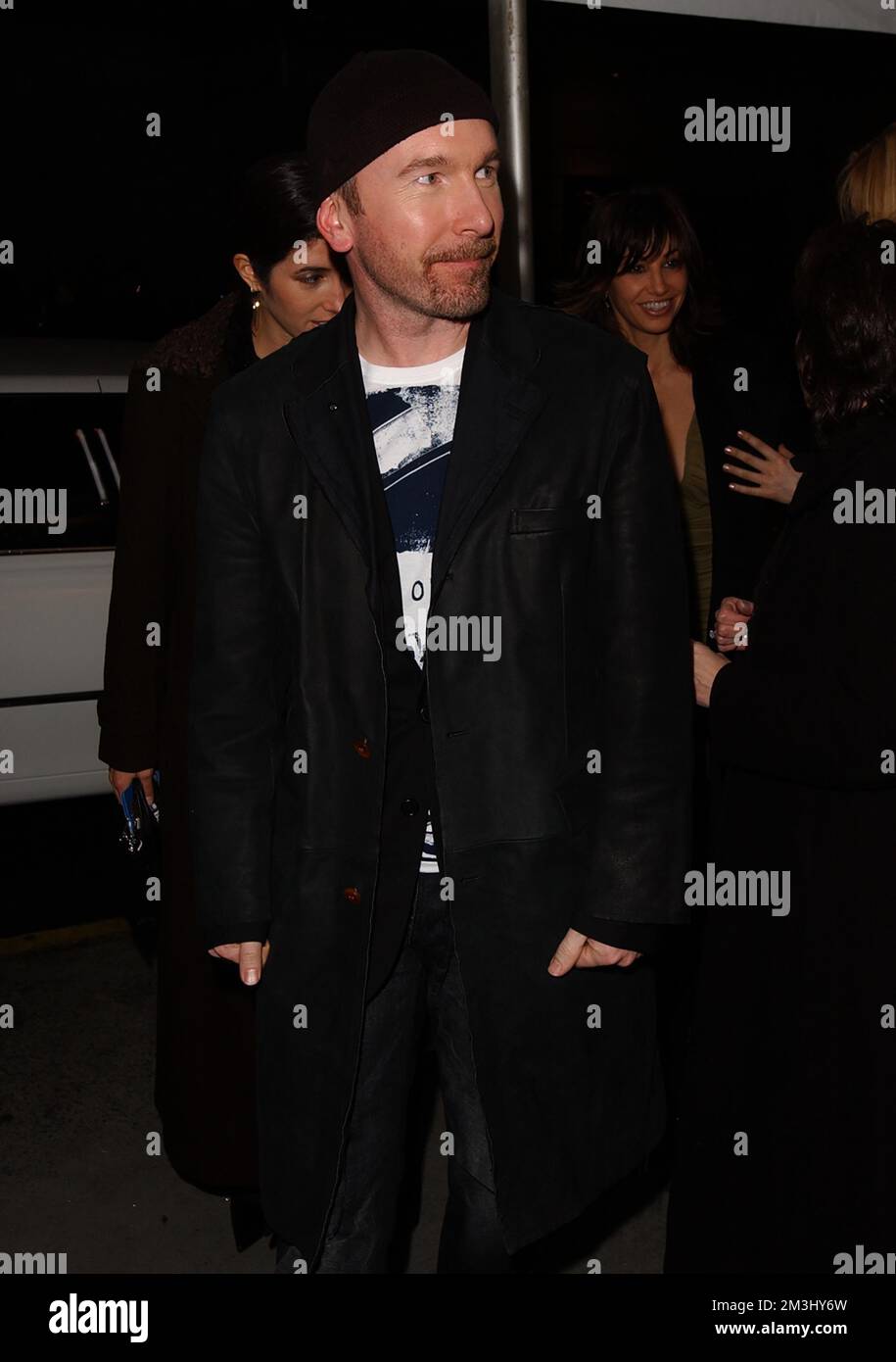 NEW YORK, NY- Feb 2003 : The Edge attends the MusicCares Pre-Dinner on ...