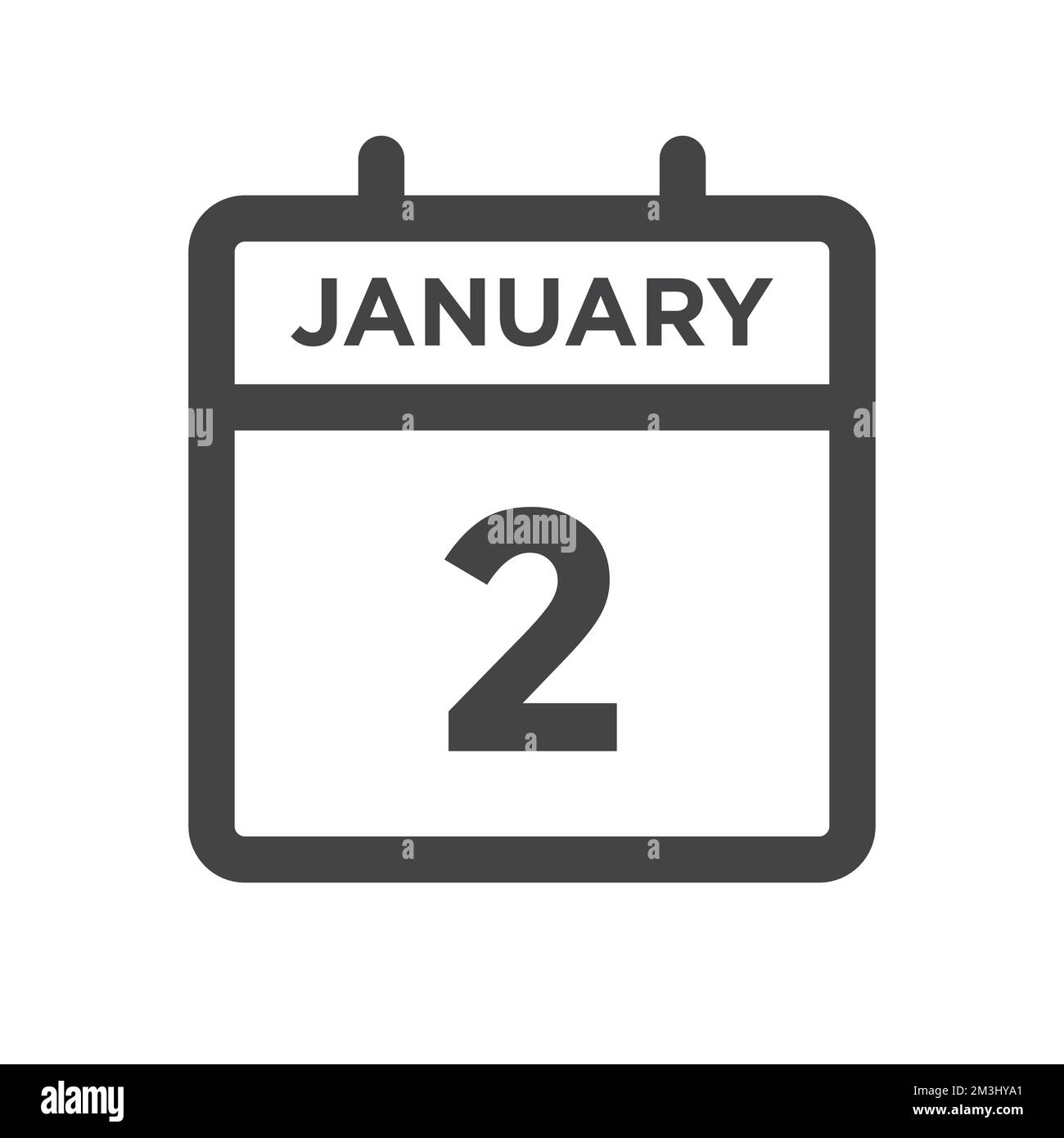 January 2 Calendar Day or Calender Date for Deadline and Appointment ...