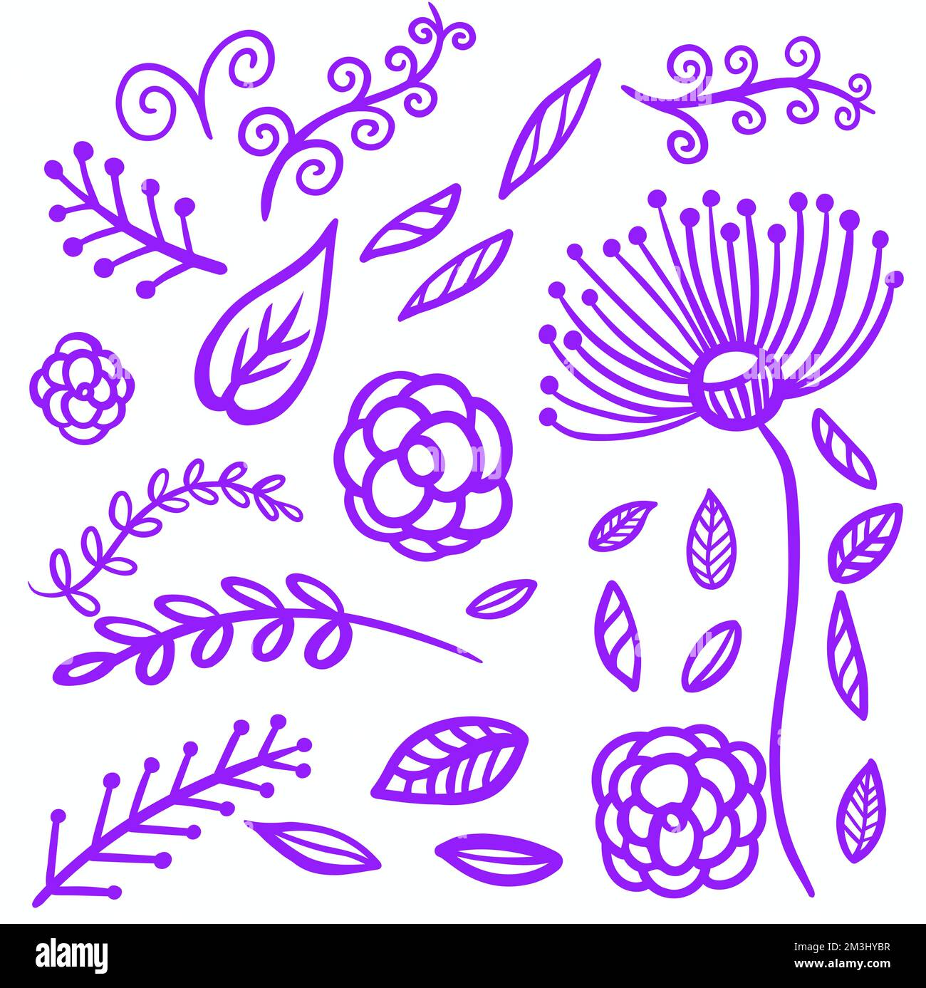 Purple Swirls Swoosh Marks with Vector Hand Drawn Highlighter Accent ...