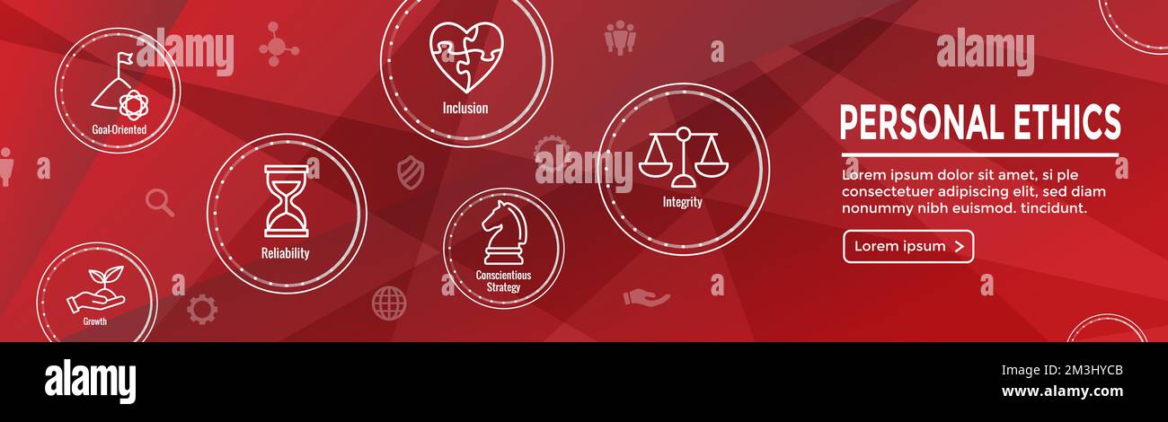 Business and Corporate Ethics Showing Company Values Icon Set with Web ...