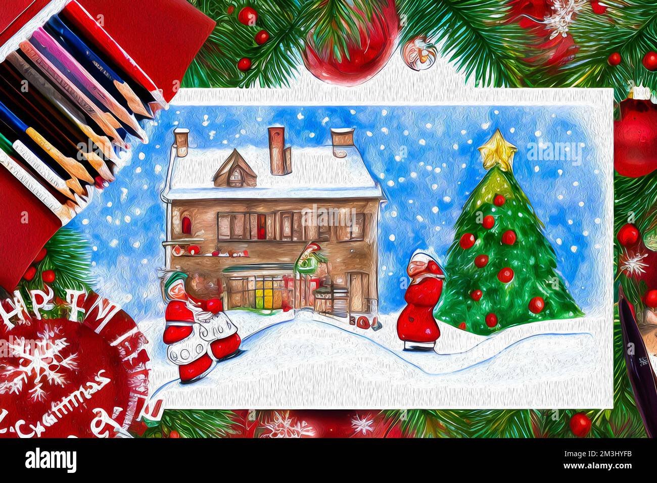 Winter season holiday, Christmas, New Year. Christmas concept. Children ...