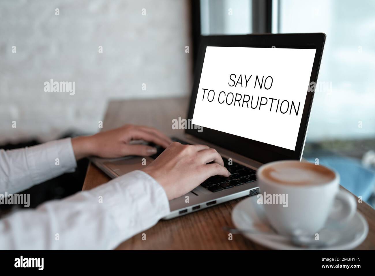 Writing displaying text Say No To Corruption. Business idea Introducing ...
