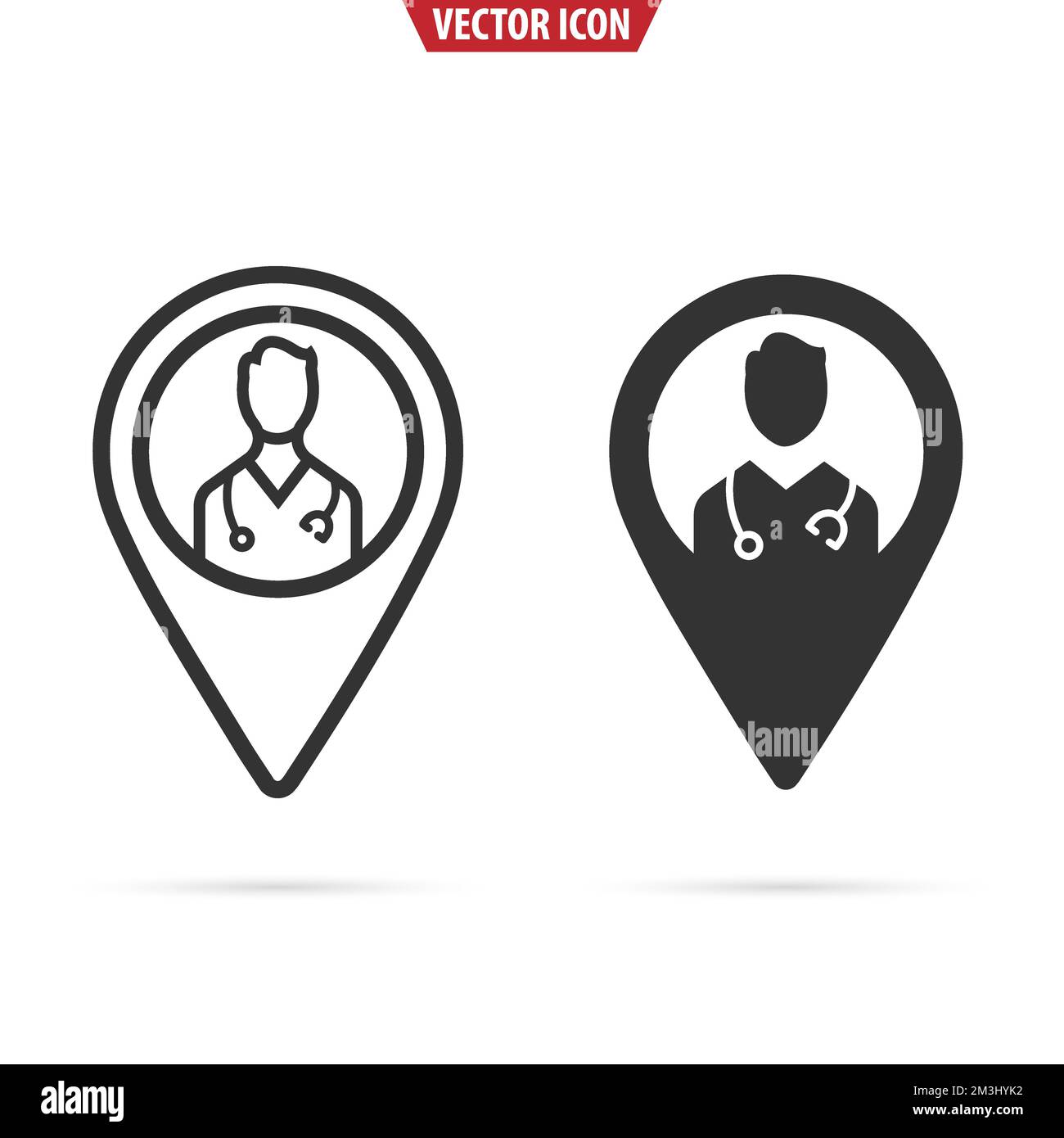 Doctor Medical Service Location icon. Healthcare concept. Doctor pin ...
