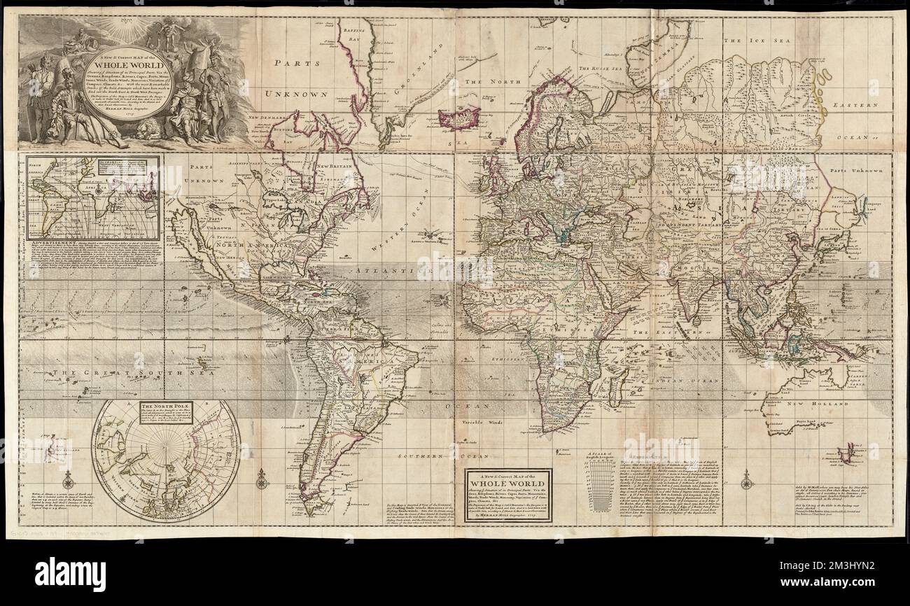 A new & correct map of the whole world : shewing ye situation of its ...