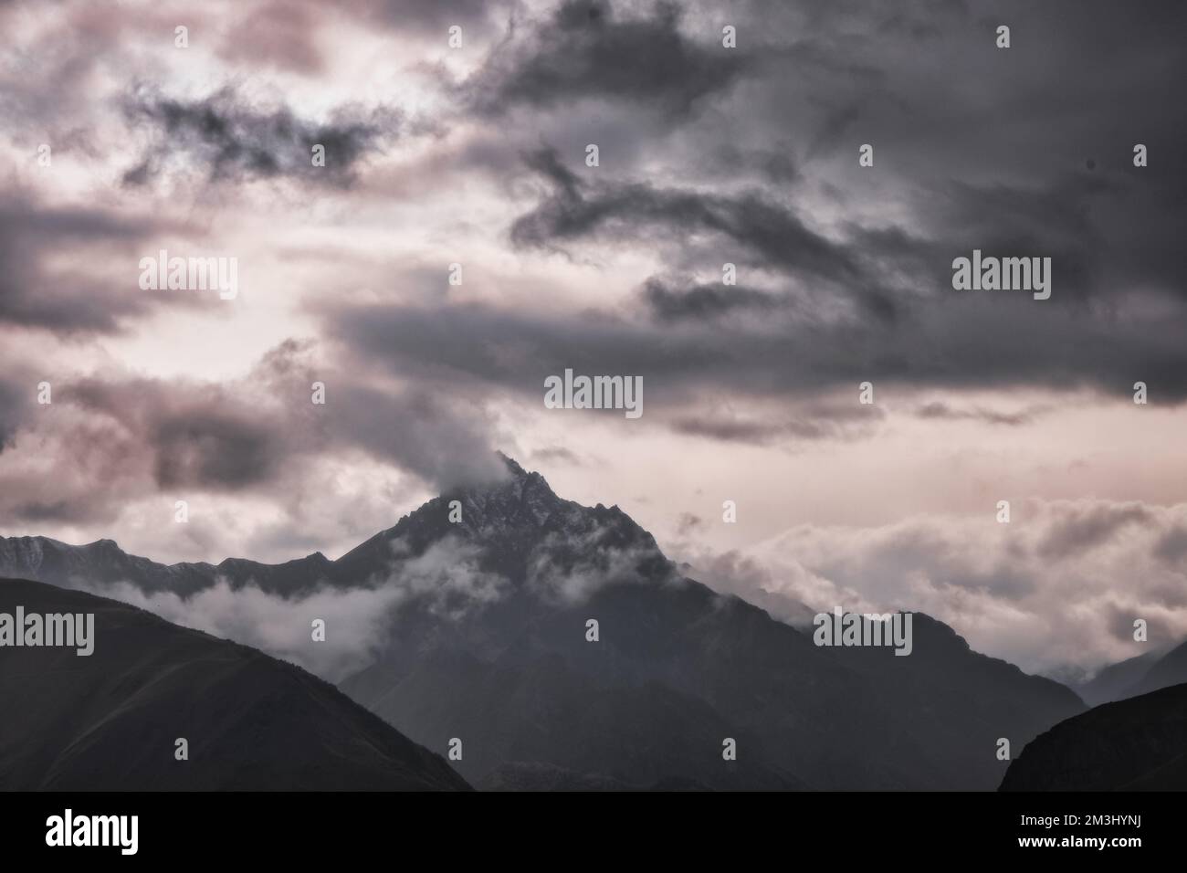 High Mountain View at Kazbegi Georgia Stock Photo - Alamy