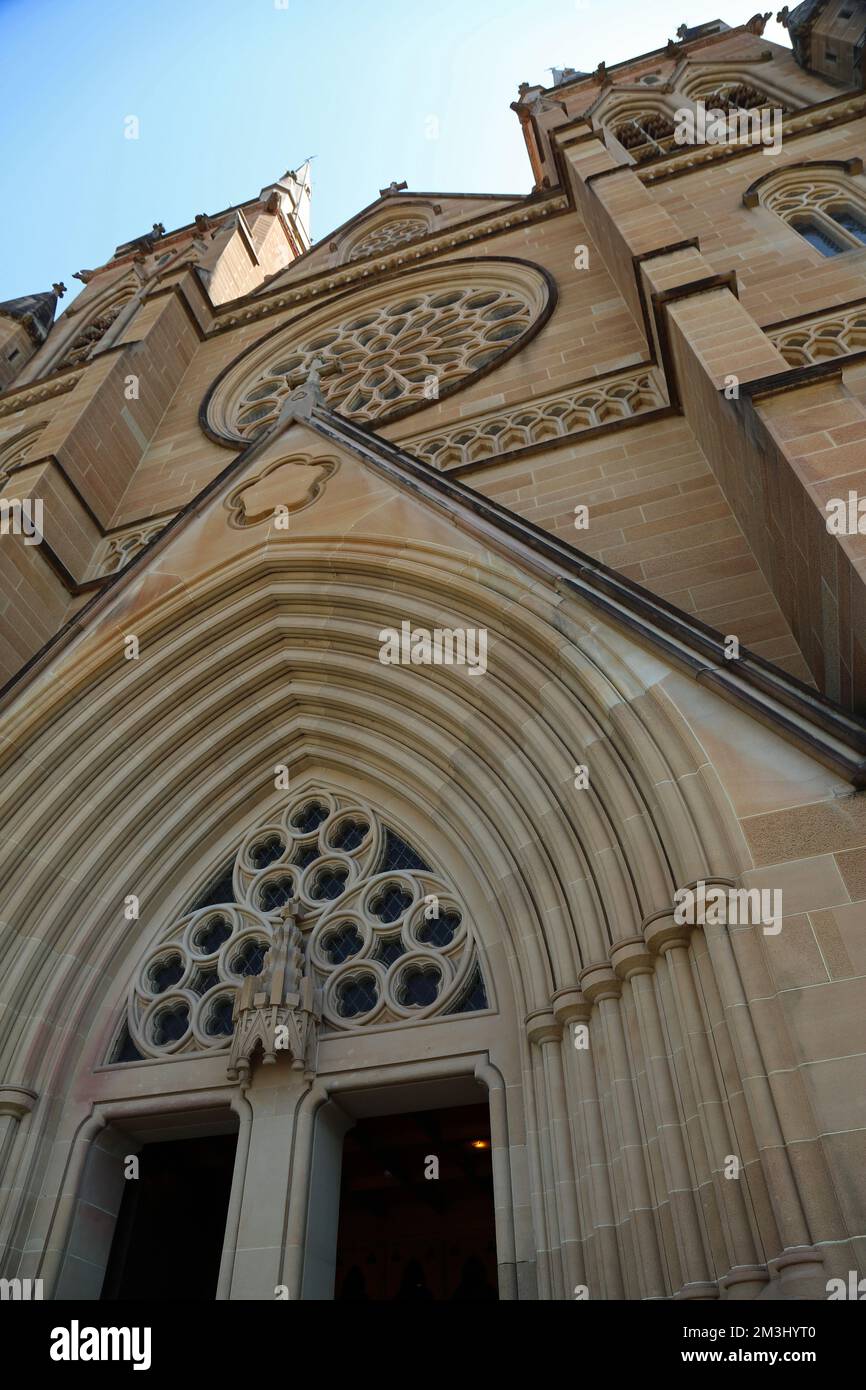 The front of St Mary's Cathedral vertical - Sydney, Australia Stock ...
