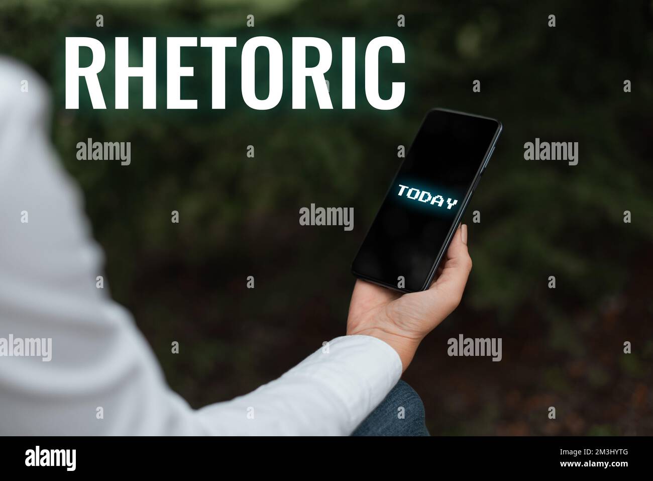 Handwriting text Rhetoric. Concept meaning study of writing or speaking ...