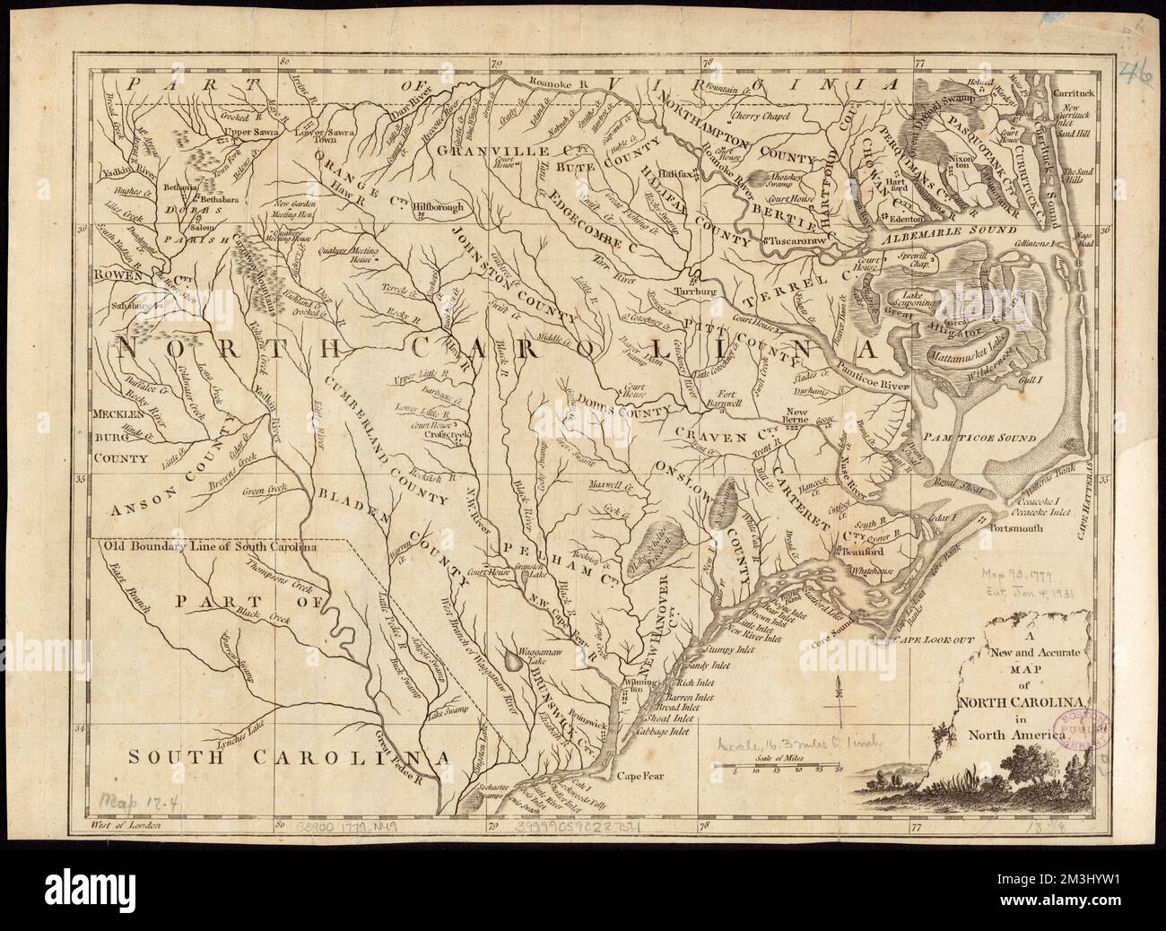 A new and accurate map of North Carolina in North America , North ...