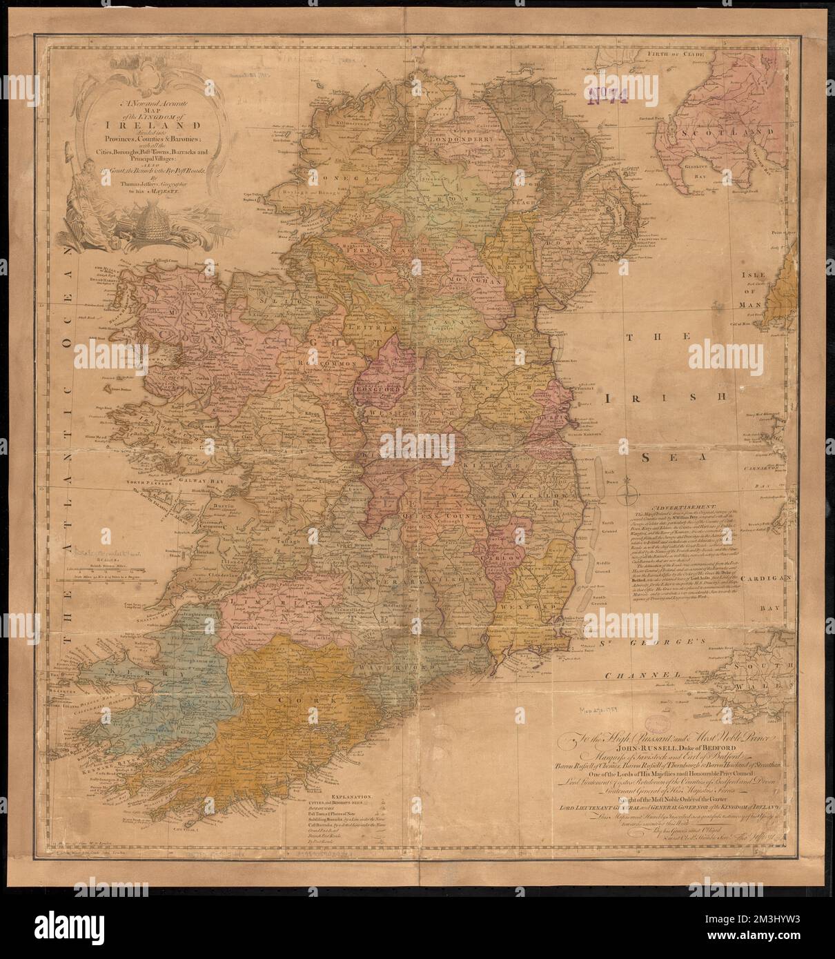 A new and accurate map of the kingdom of Ireland divided into provinces ...