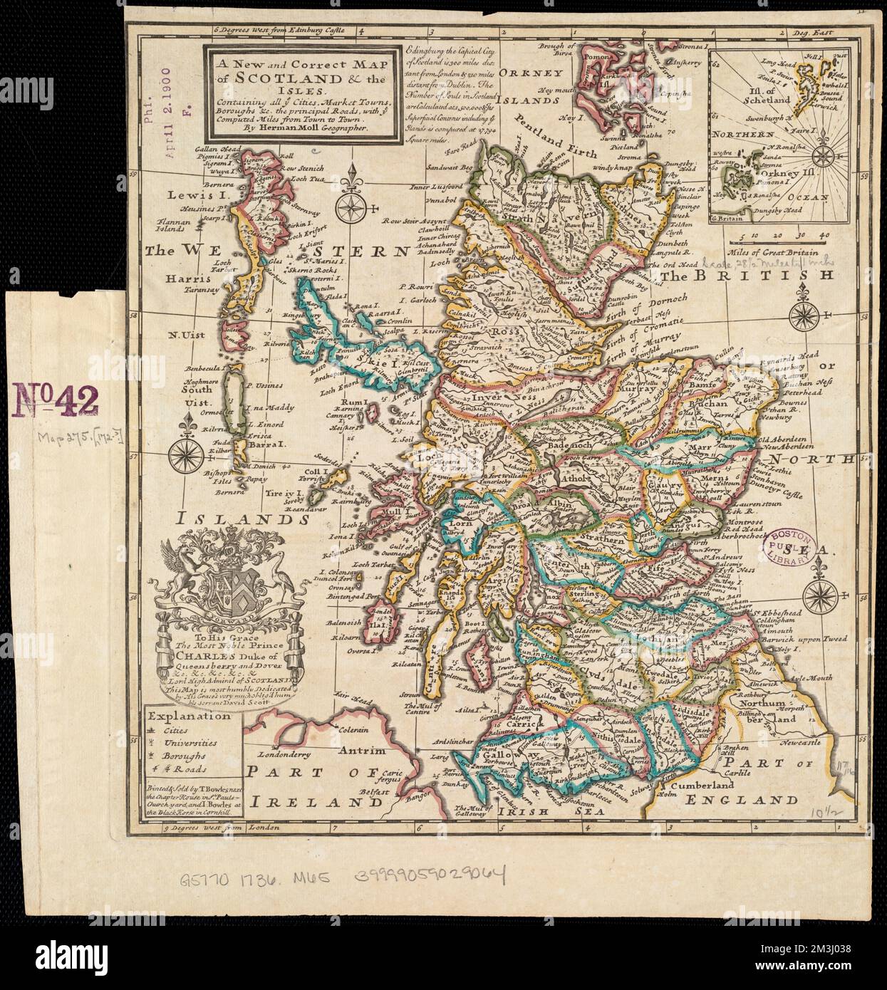 A new and correct map of Scotland and the Isles : containing all ye ...