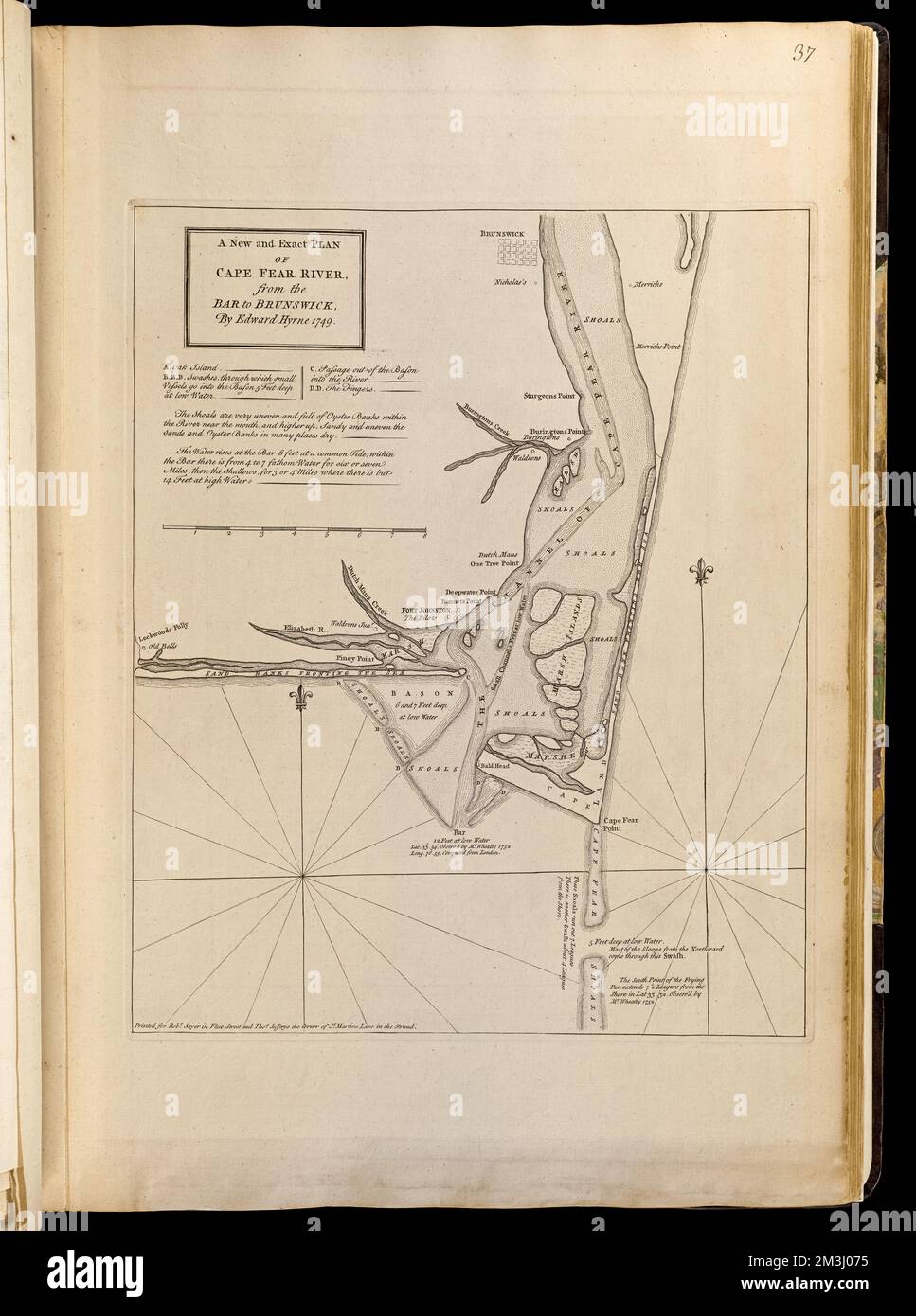 A new and exact plan of Cape Fear River, from the bar to Brunswick ...