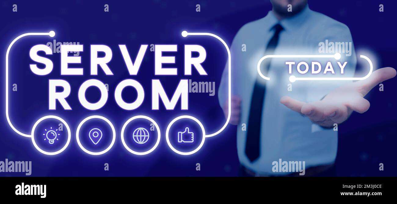 Conceptual display Server Room. Business showcase a room used to store ...