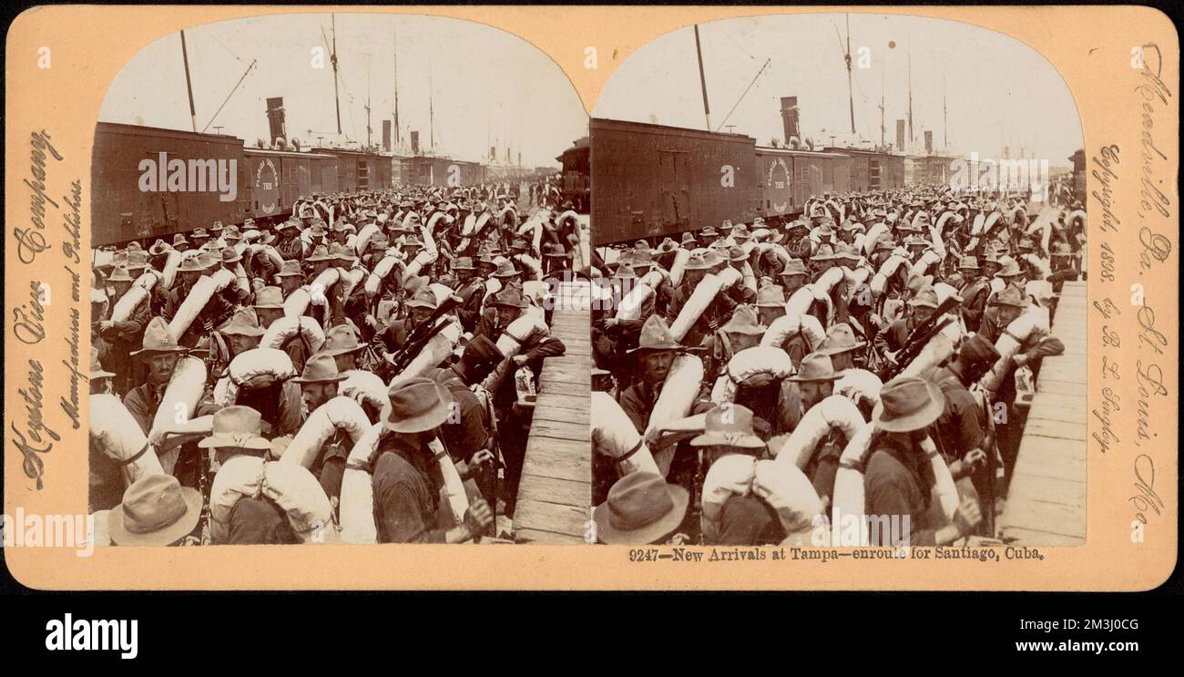 New arrivals at Tampa - enroute to Santiago, Cuba , Military life ...