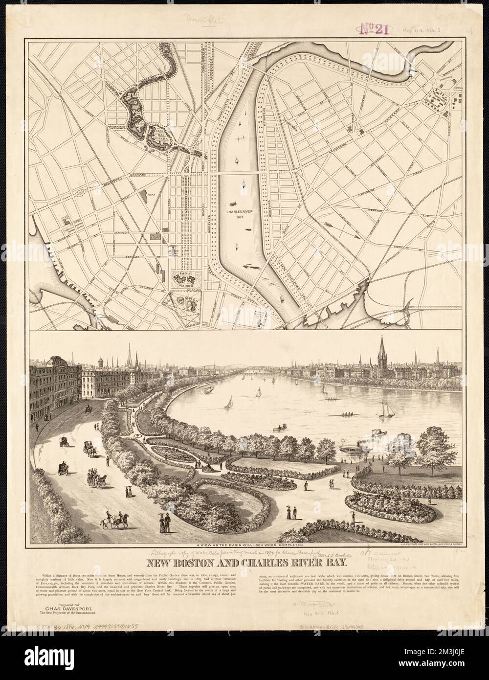 New Boston and Charles River Bay , Boston Mass., Maps, Boston Mass ...