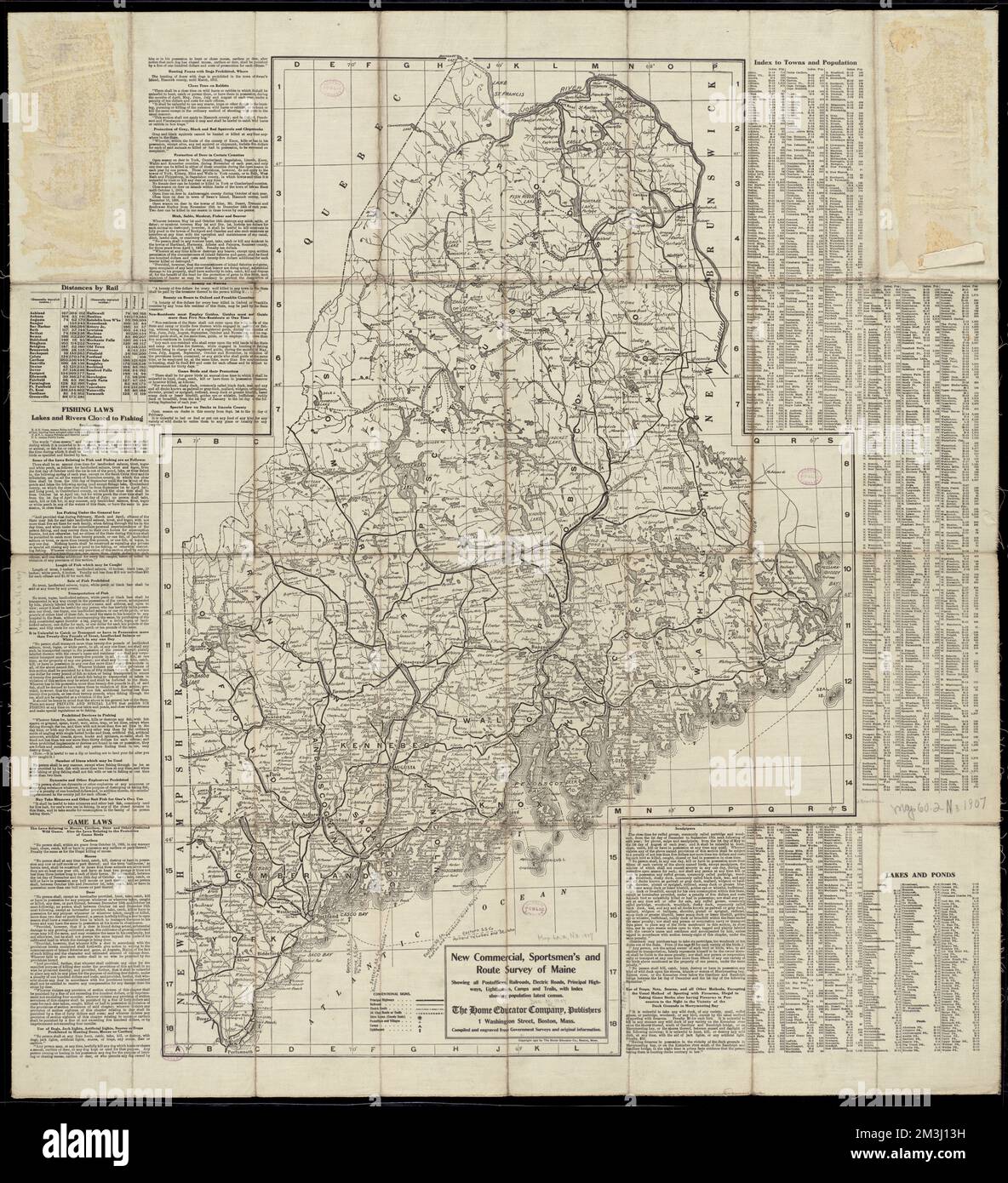 New commercial, sportsmen's and route survey of Maine : showing all ...