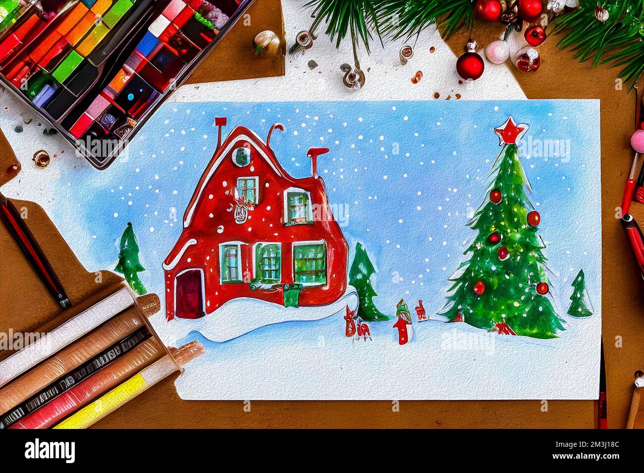 Winter season holiday, Christmas, New Year. Christmas concept. Children ...