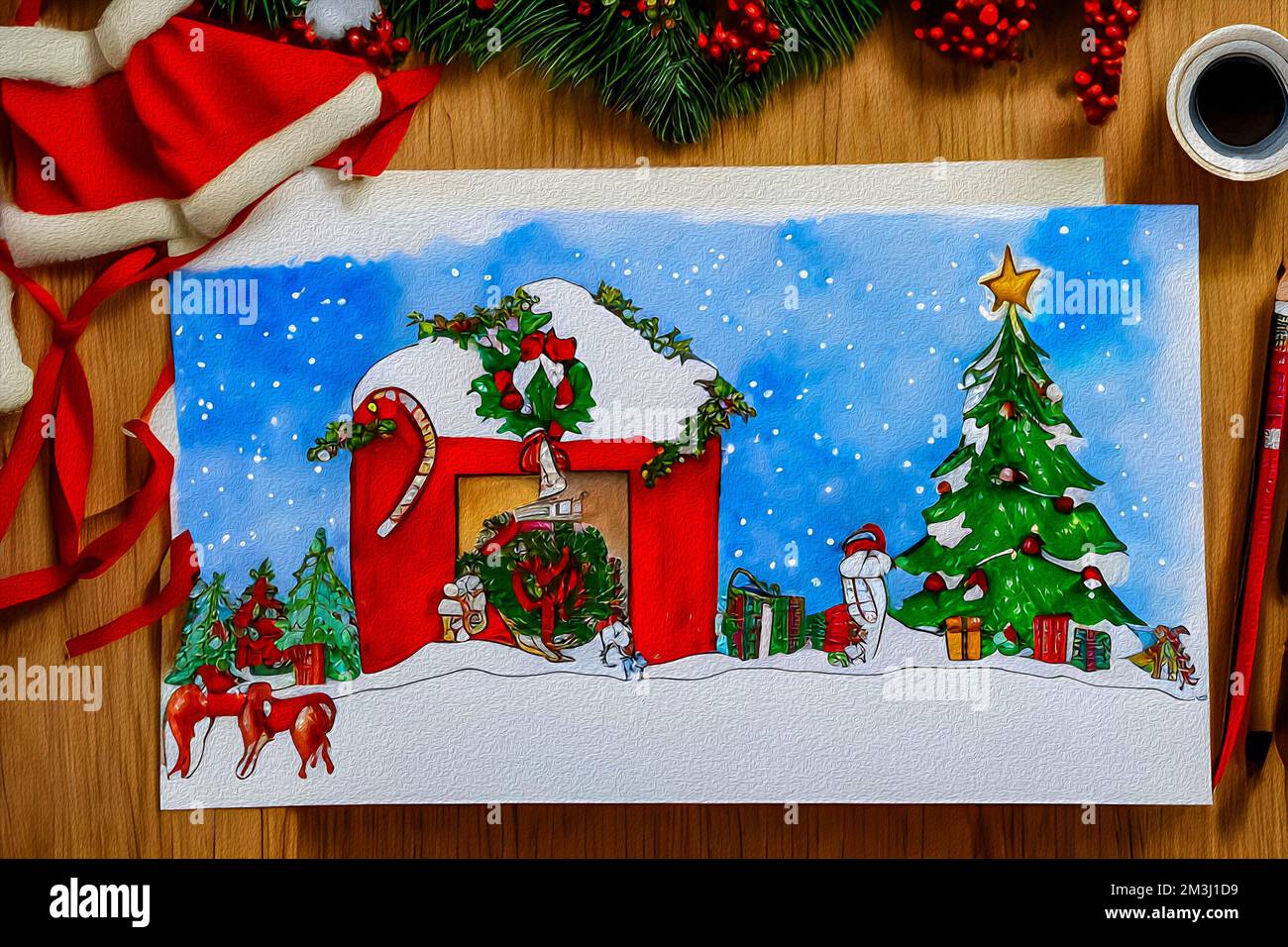 Winter season holiday, Christmas, New Year. Christmas concept. Children ...