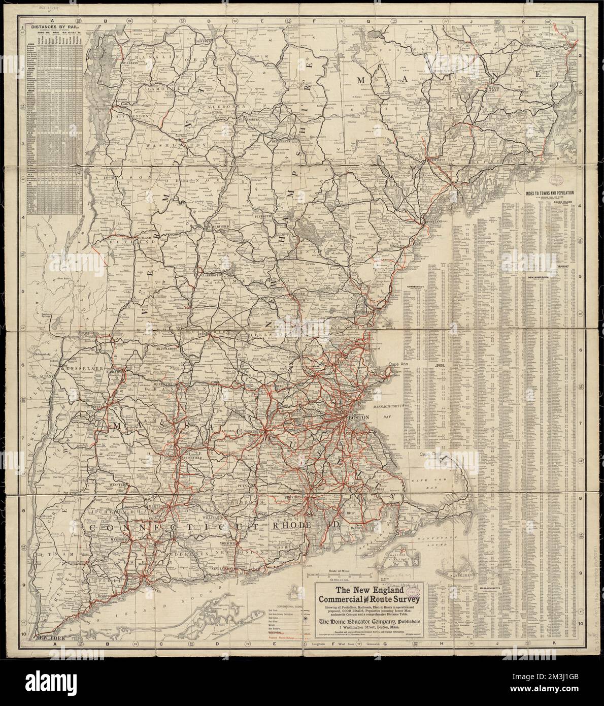 The New England commercial and route survey : showing all postoffices ...