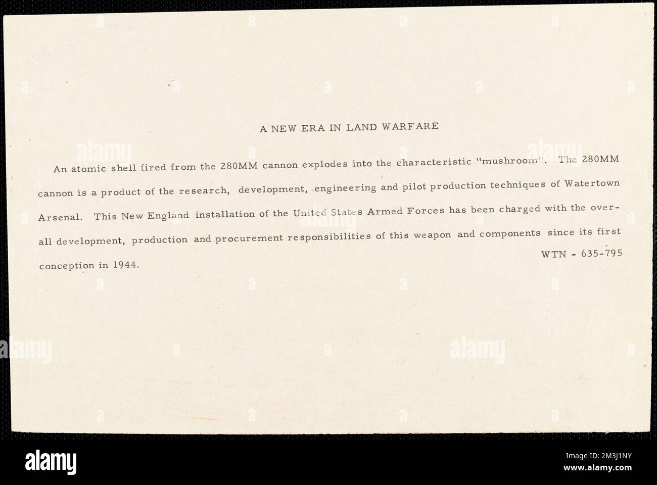A new era in land warfare , Documents, Watertown Arsenal Mass.. Records ...