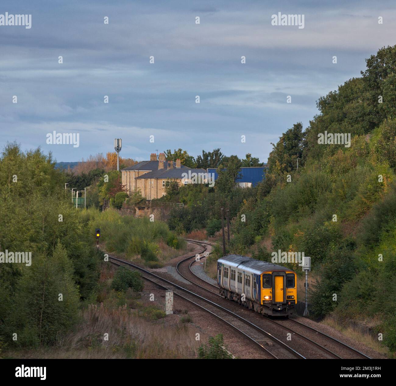 Northern Rail British Rail built class 150 diesel sprinter train passing Normanton, Yorkshire on ...