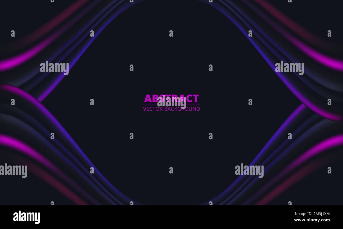 Abstract dark wavy layered multicolors background. Vector 3d ...