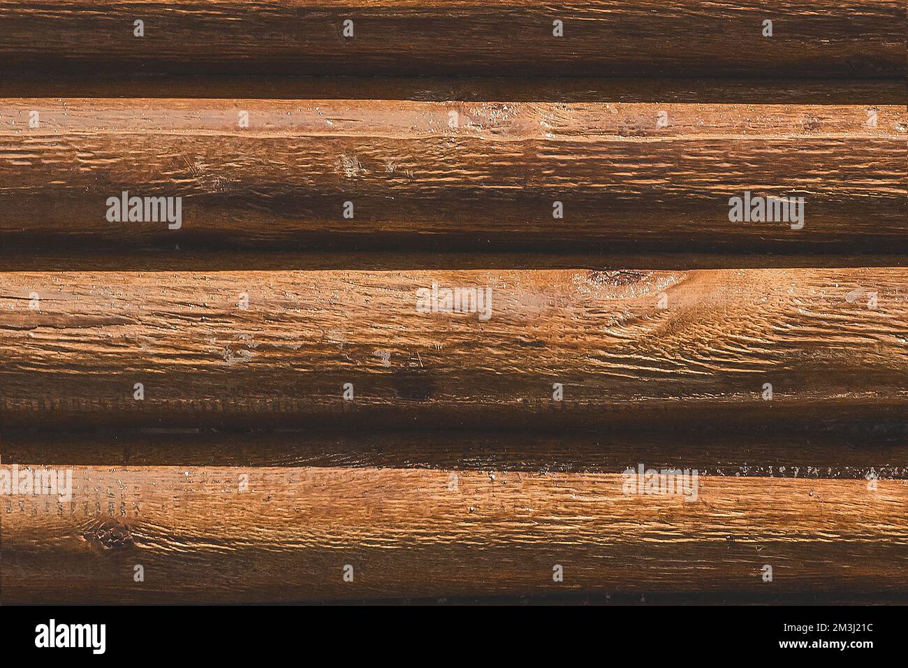 Large wood brown horizontal logs fence plank texture board background ...