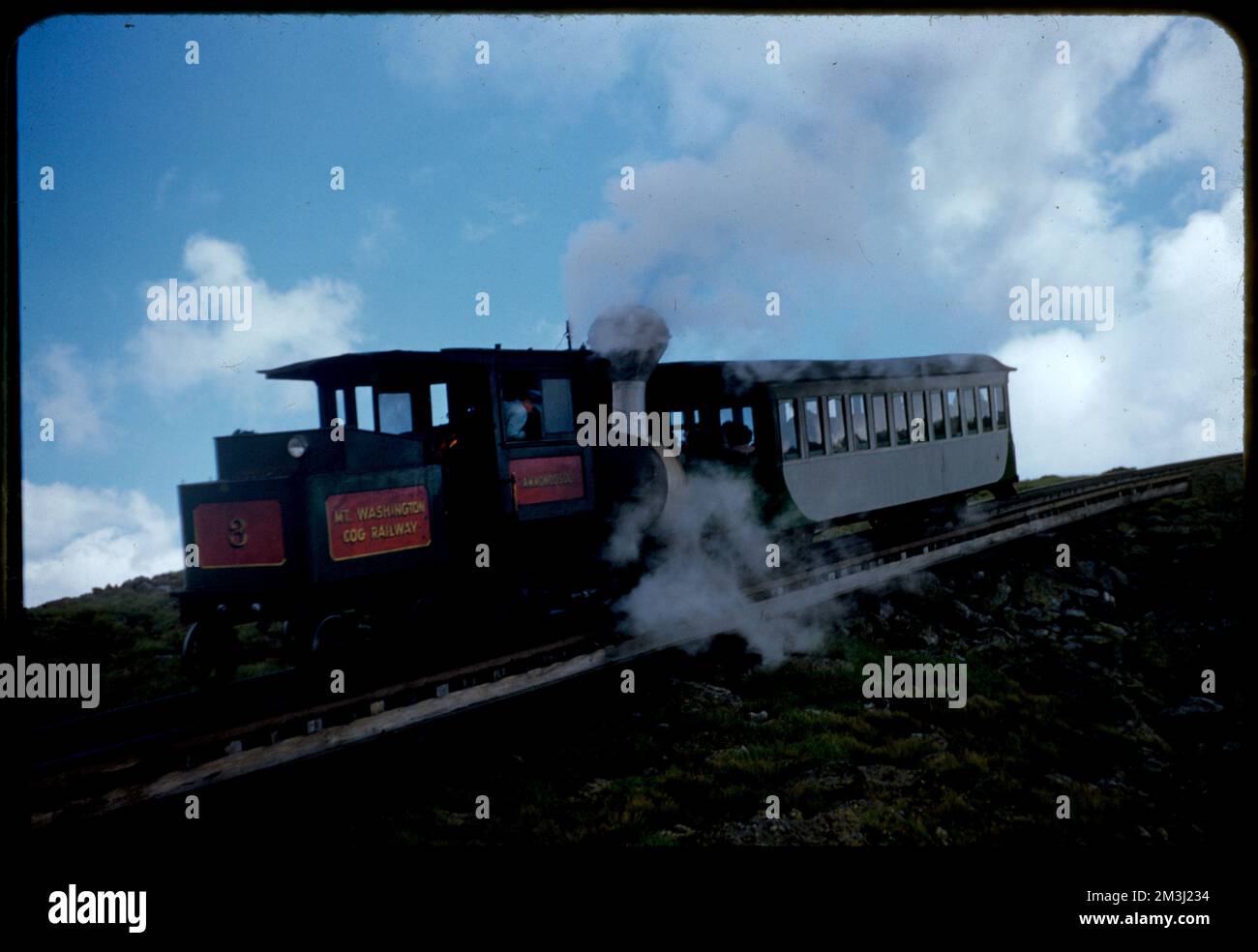 New Hampshire trip, cog R.R. train going up Mt. Washington , Railroad ...