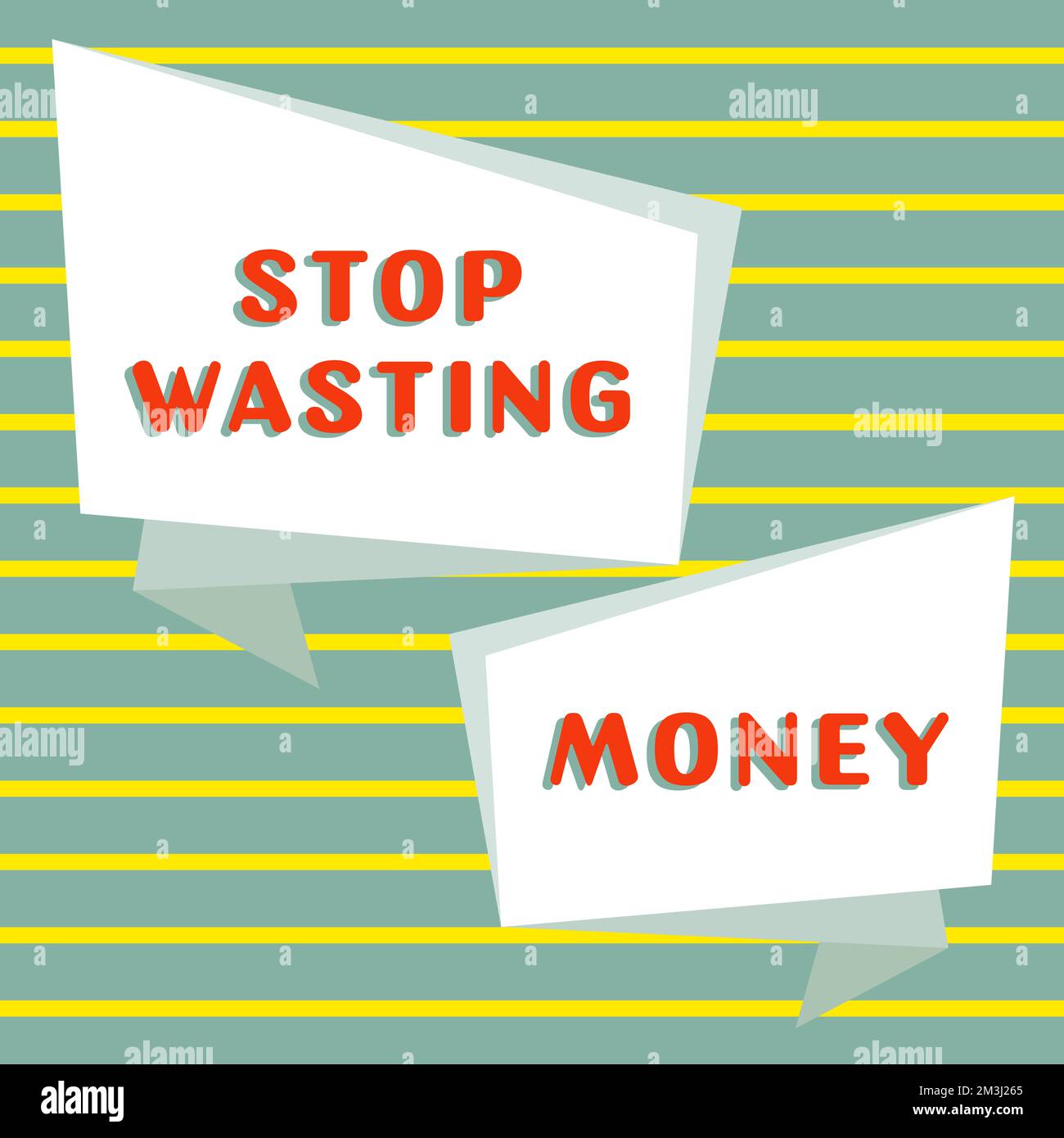 Text caption presenting Stop Wasting Money. Business overview advicing ...