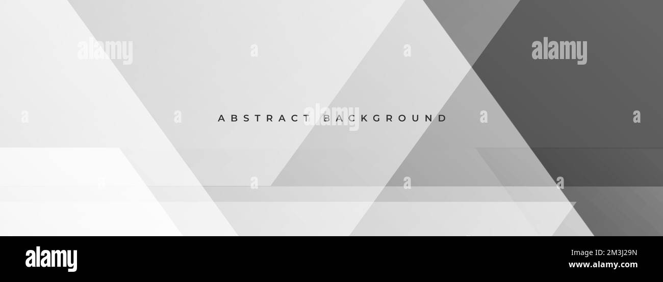 Soft gray abstract modern banner design. White wide geometric abstract ...