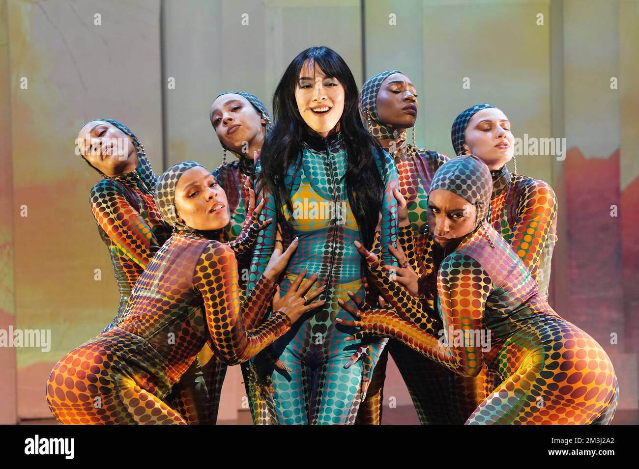 EDITORIAL USE ONLY Rina Sawayama performs during the filming for the ...