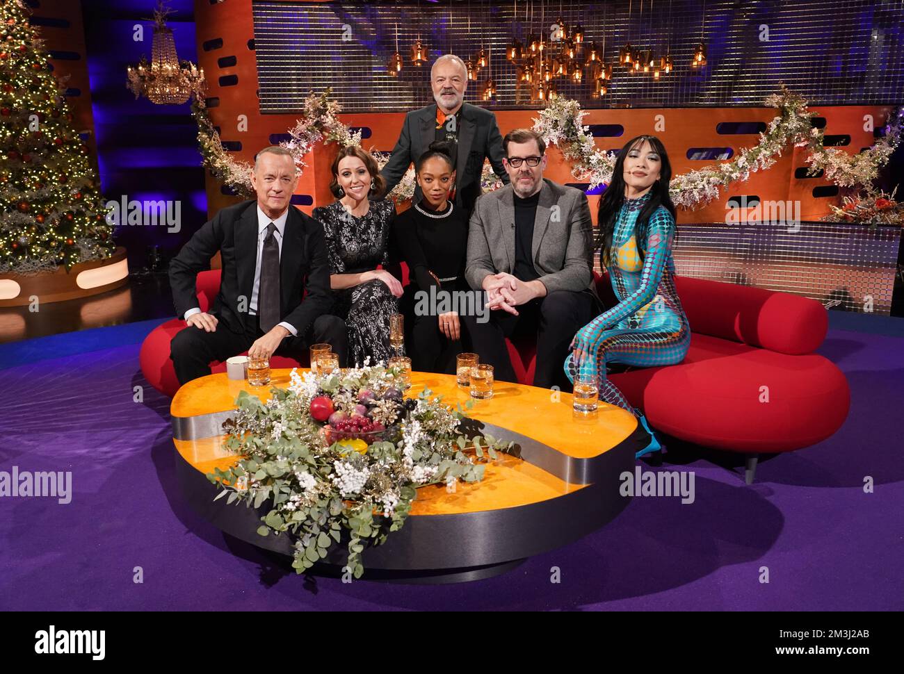 EDITORIAL USE ONLY Tom Hanks, Suranne Jones, Naomi Ackie, Graham Norton ...