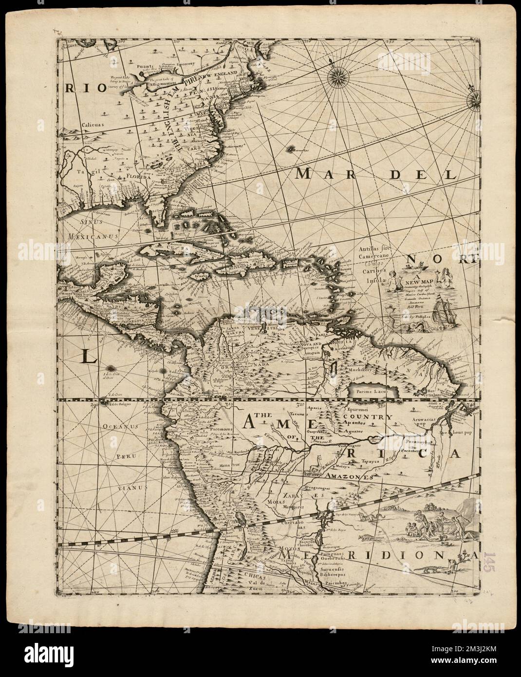 A new map containing the English Empire Golf of Mexico Caribes Islands ...