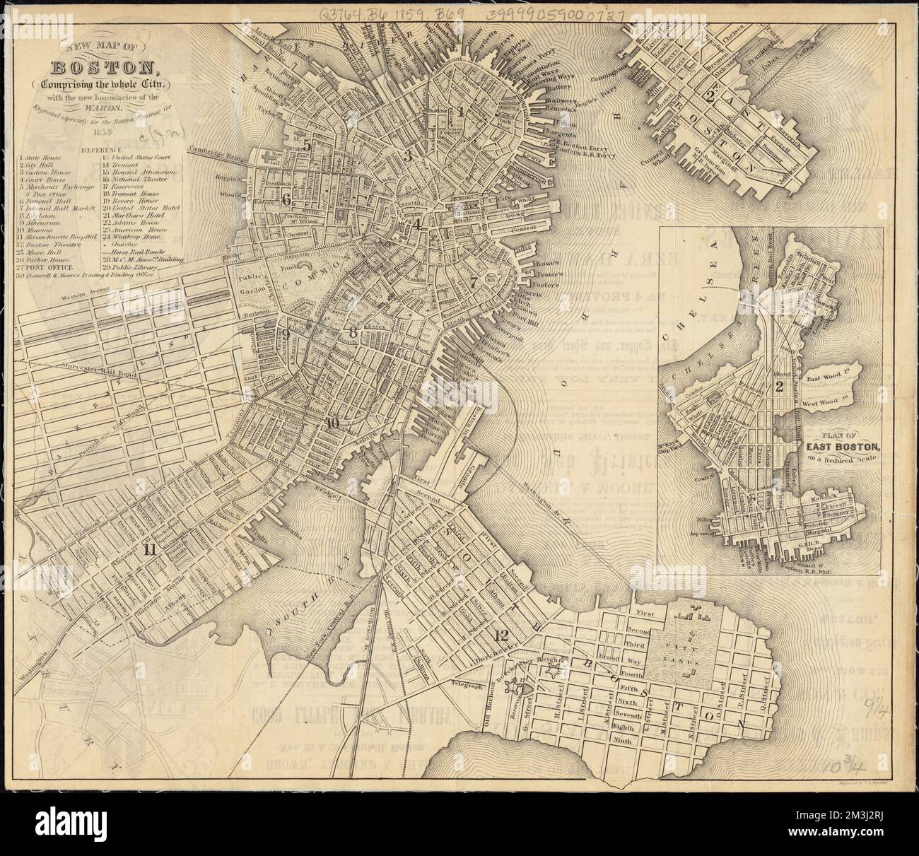 New map of Boston, comprising the whole city, with the new boundaries ...