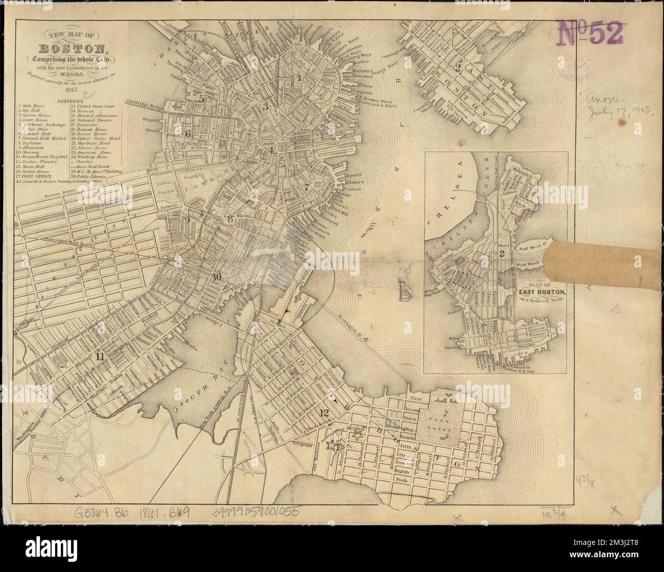 New map of Boston, comprising the whole city, with the new boundaries ...