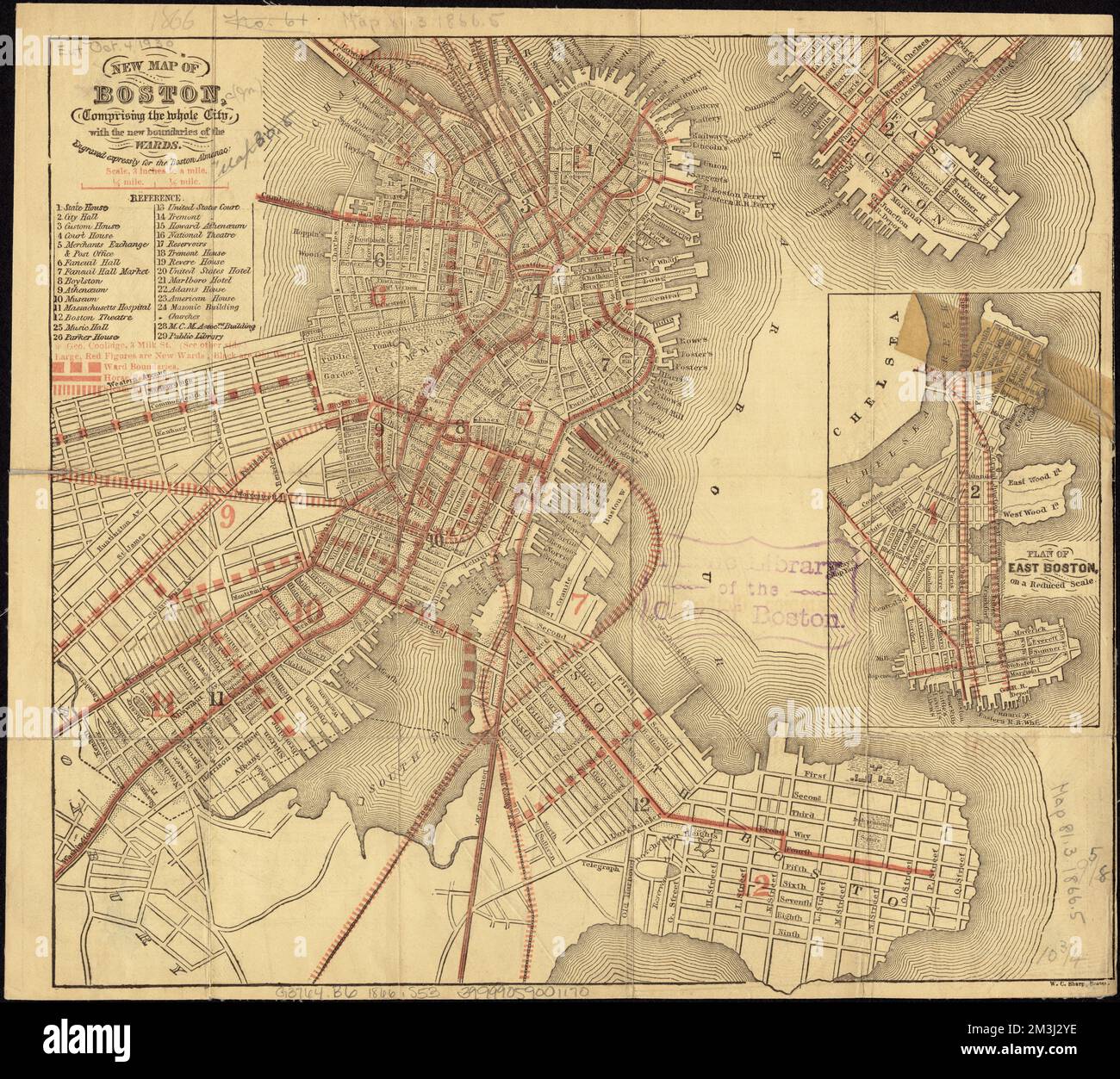 New map of Boston, comprising the whole city, with the new boundaries ...