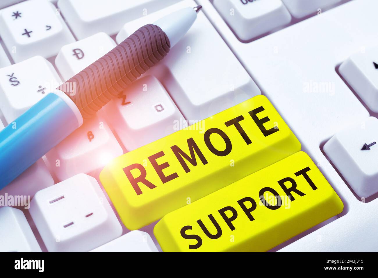 Sign displaying Remote Support. Business showcase help end-users to ...