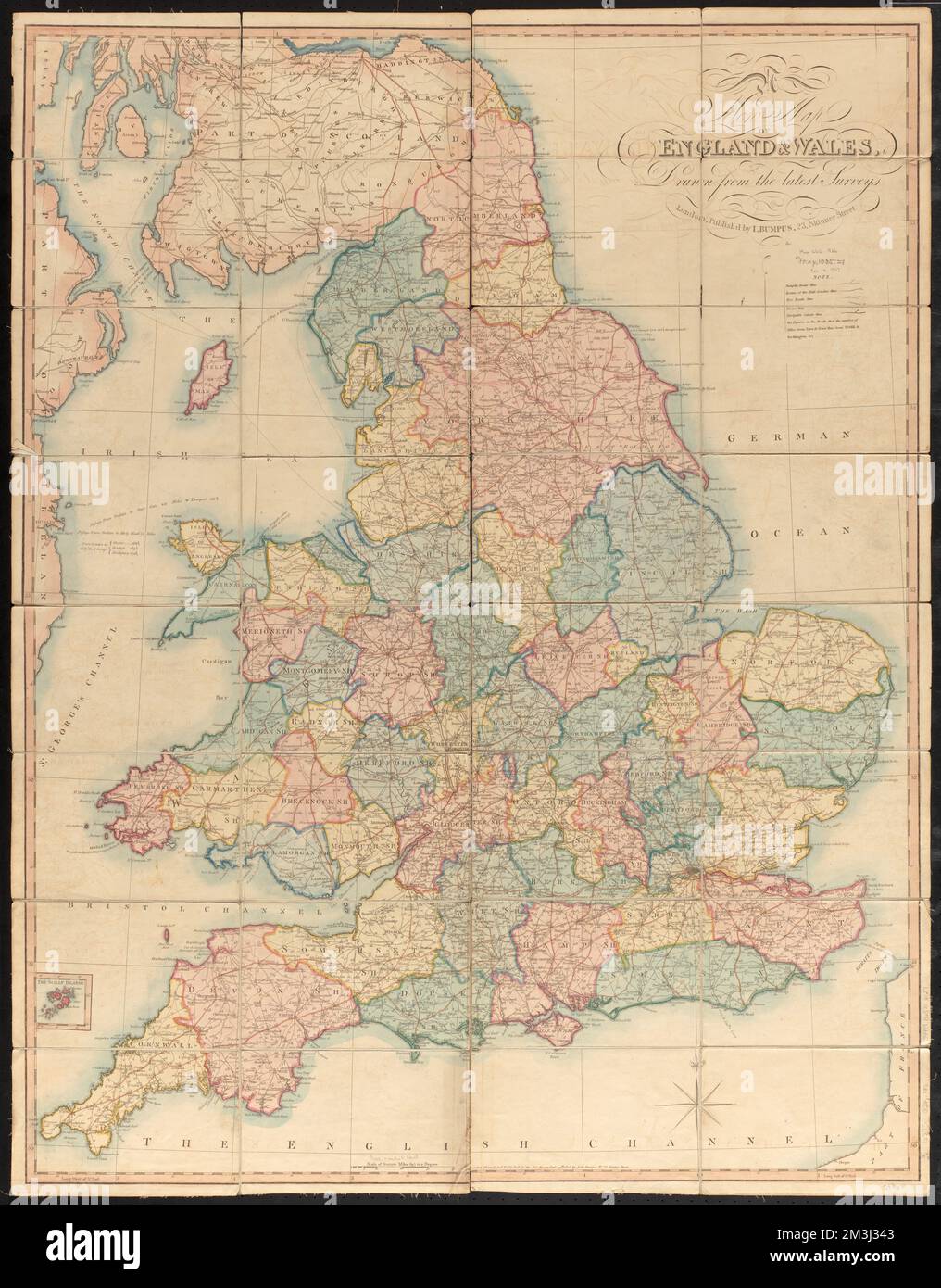A new map of England & Wales, drawn from the latest surveys , Roads ...