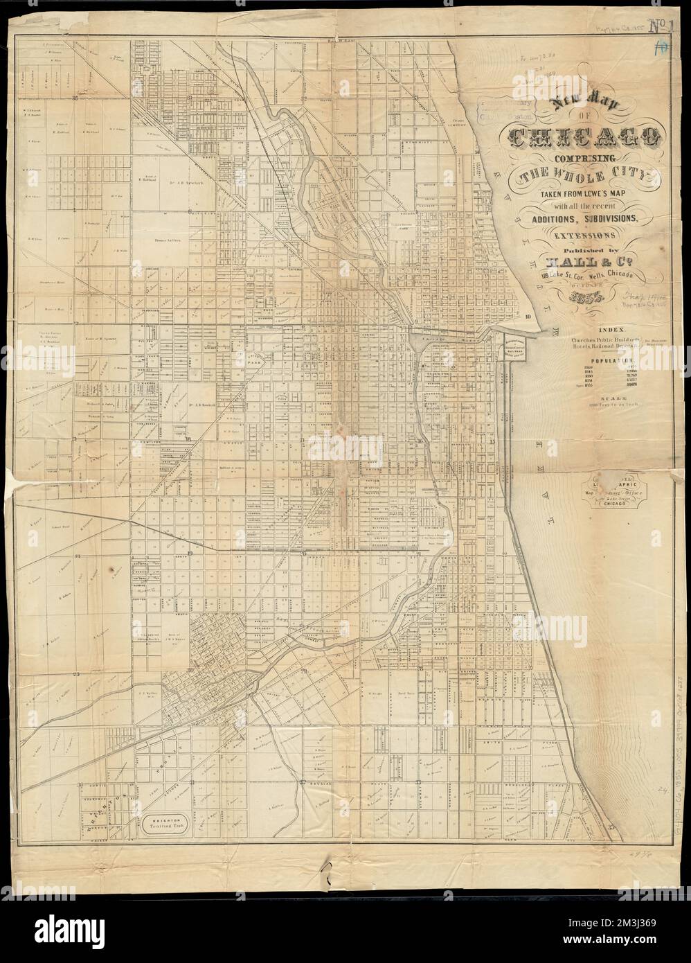 New map of Chicago : comprising the whole city, taken from Lowe's map ...