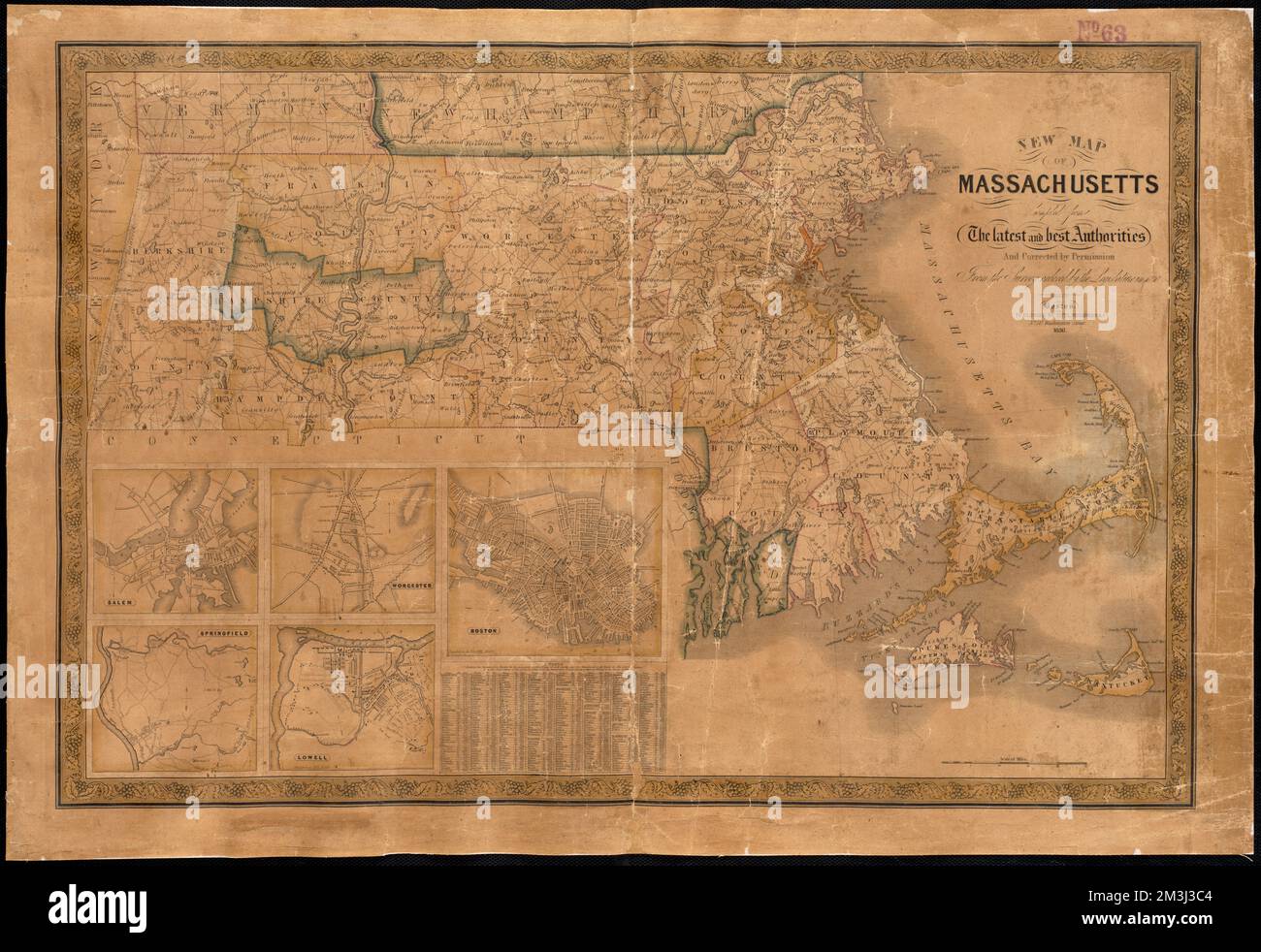Massachusetts map 1830 hi-res stock photography and images - Alamy
