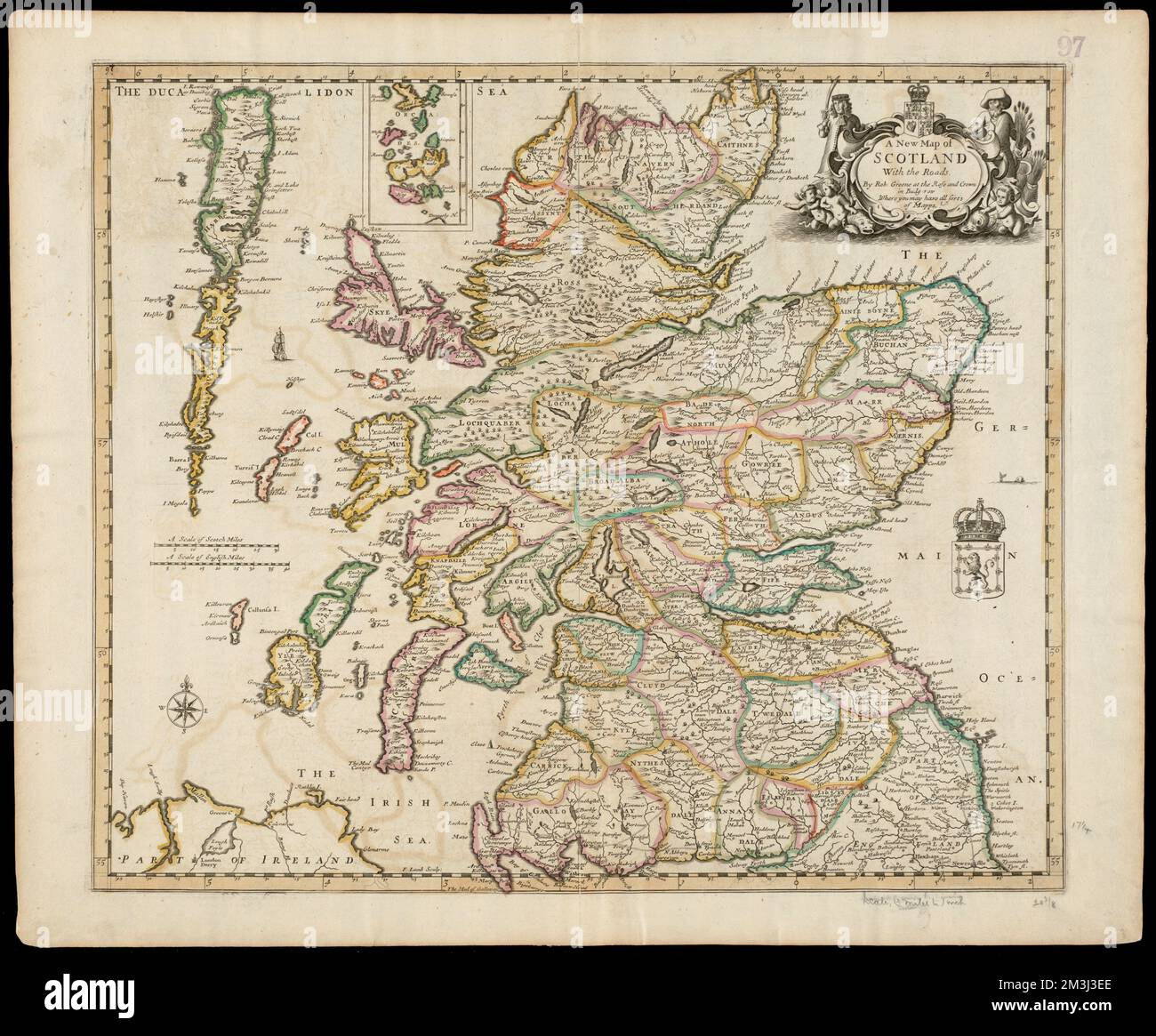 A new map of Scotland with the roads , Scotland, Maps, Early works to ...
