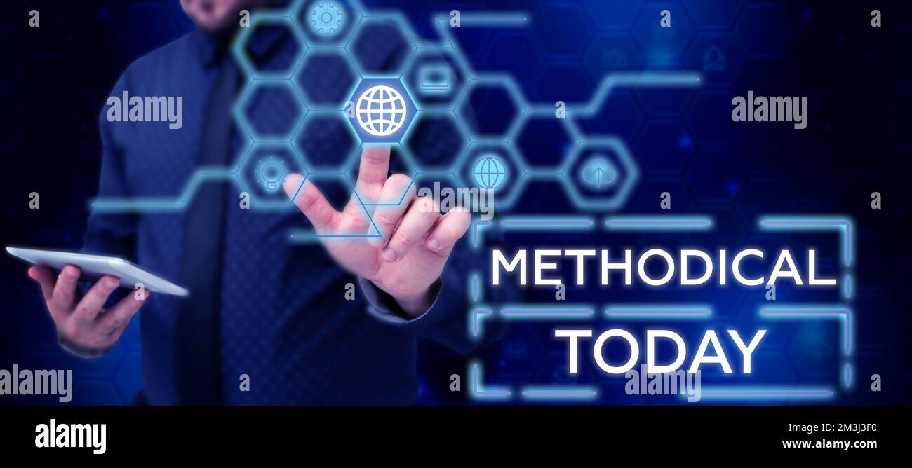 Text caption presenting Methodical. Conceptual photo System of Methods ...