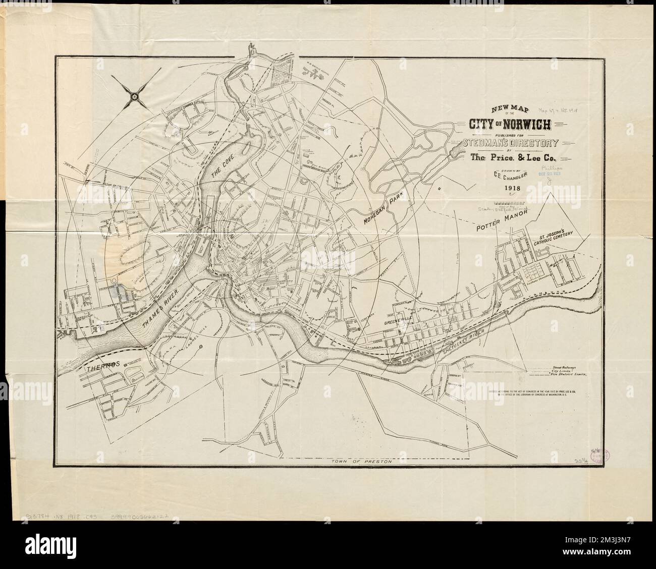 New map of the city of Norwich , Norwich Conn., Maps Norman B ...