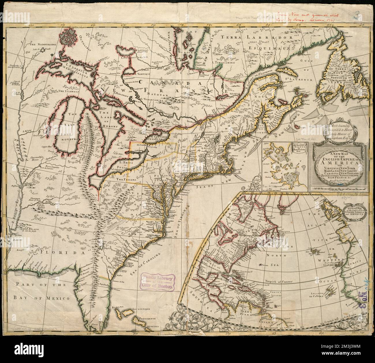 A new map of the English empire in America viz. Virginia, Maryland ...