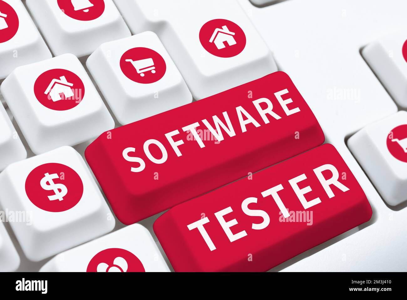 Hand writing sign Software Tester. Business approach implemented to ...
