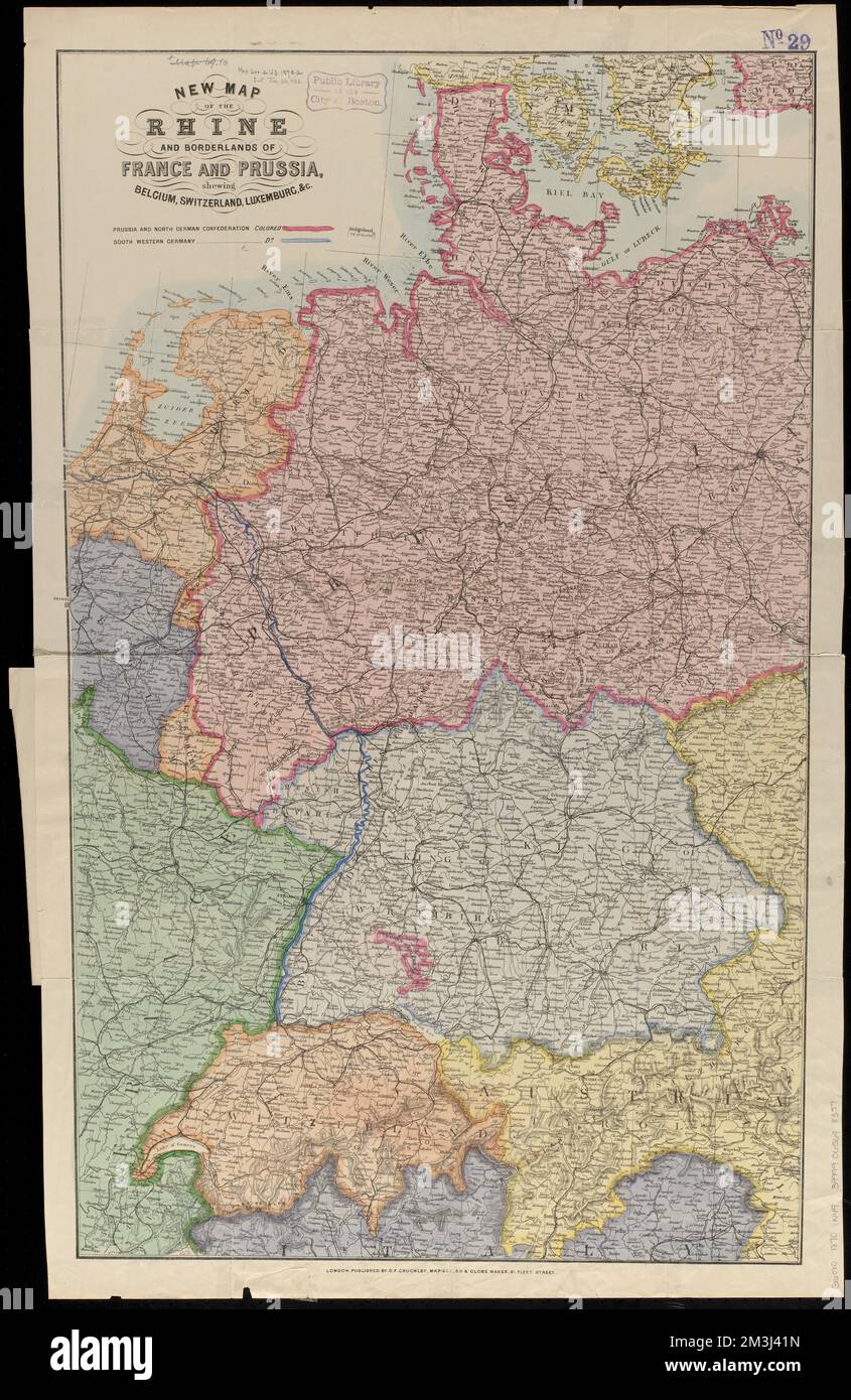 New map of the Rhine and borderlands of France and Prussia, shewing ...