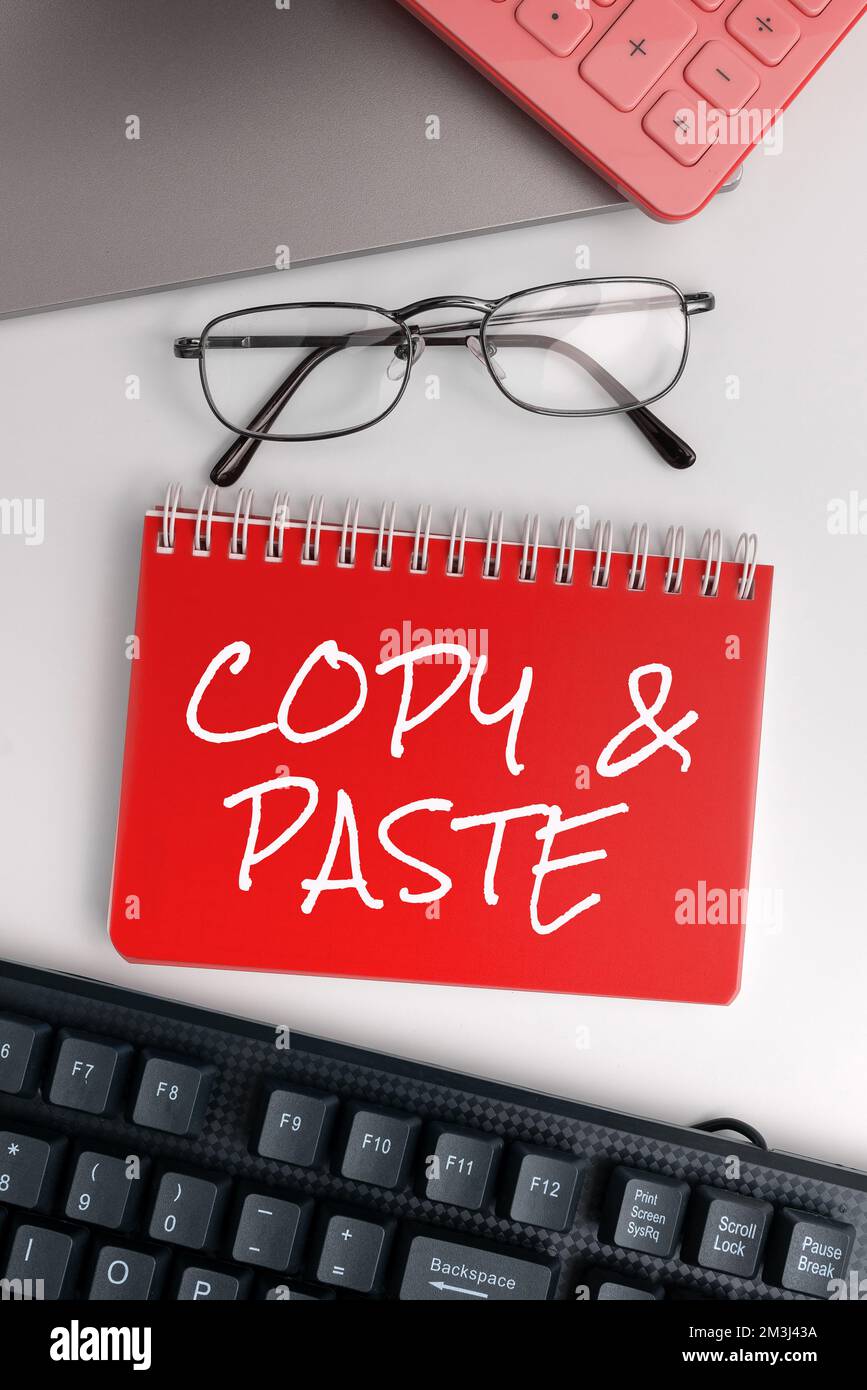 Text sign showing Copy Paste. Word for an imitation, transcript, or ...