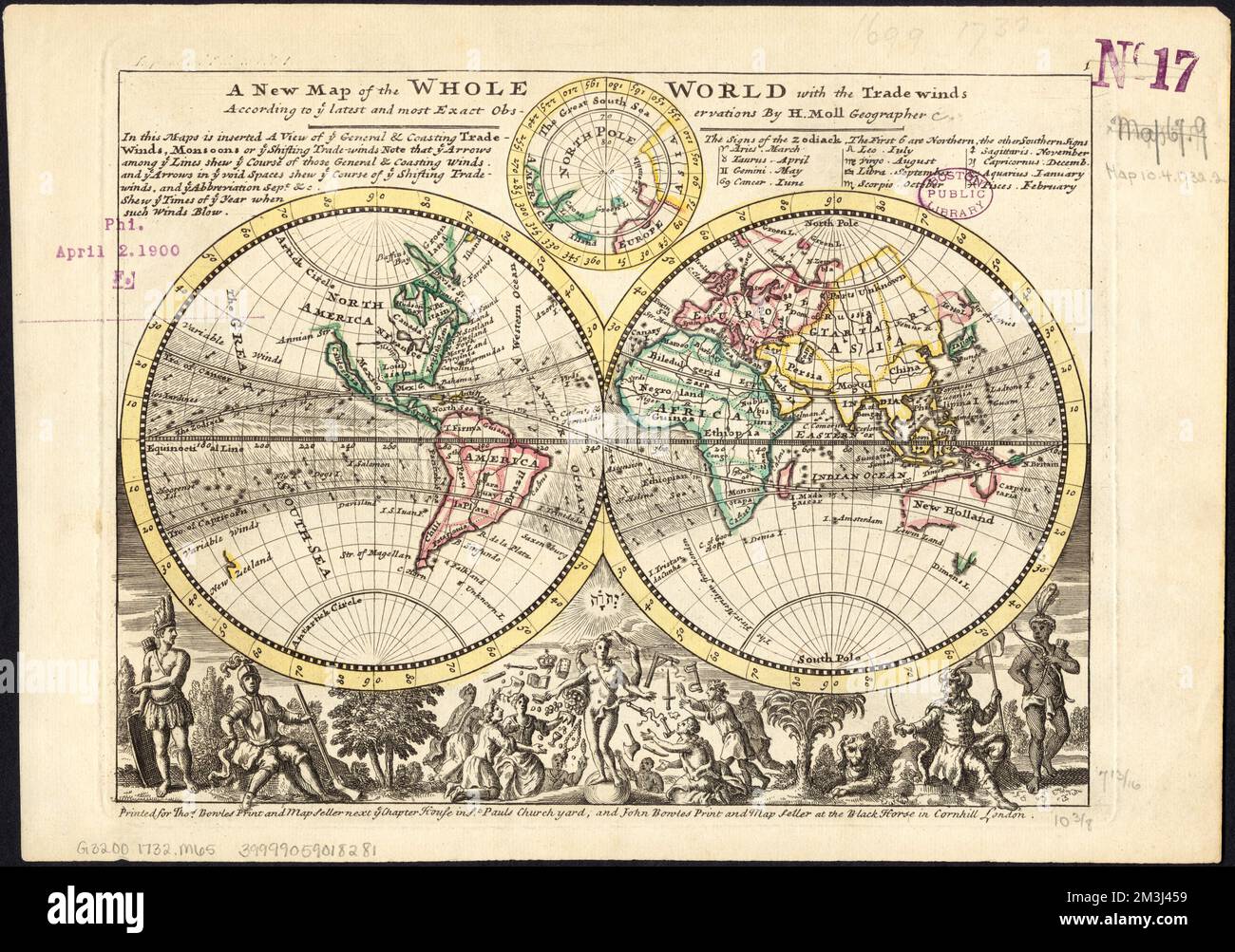 A new map of the whole world with the trade winds according to ye ...