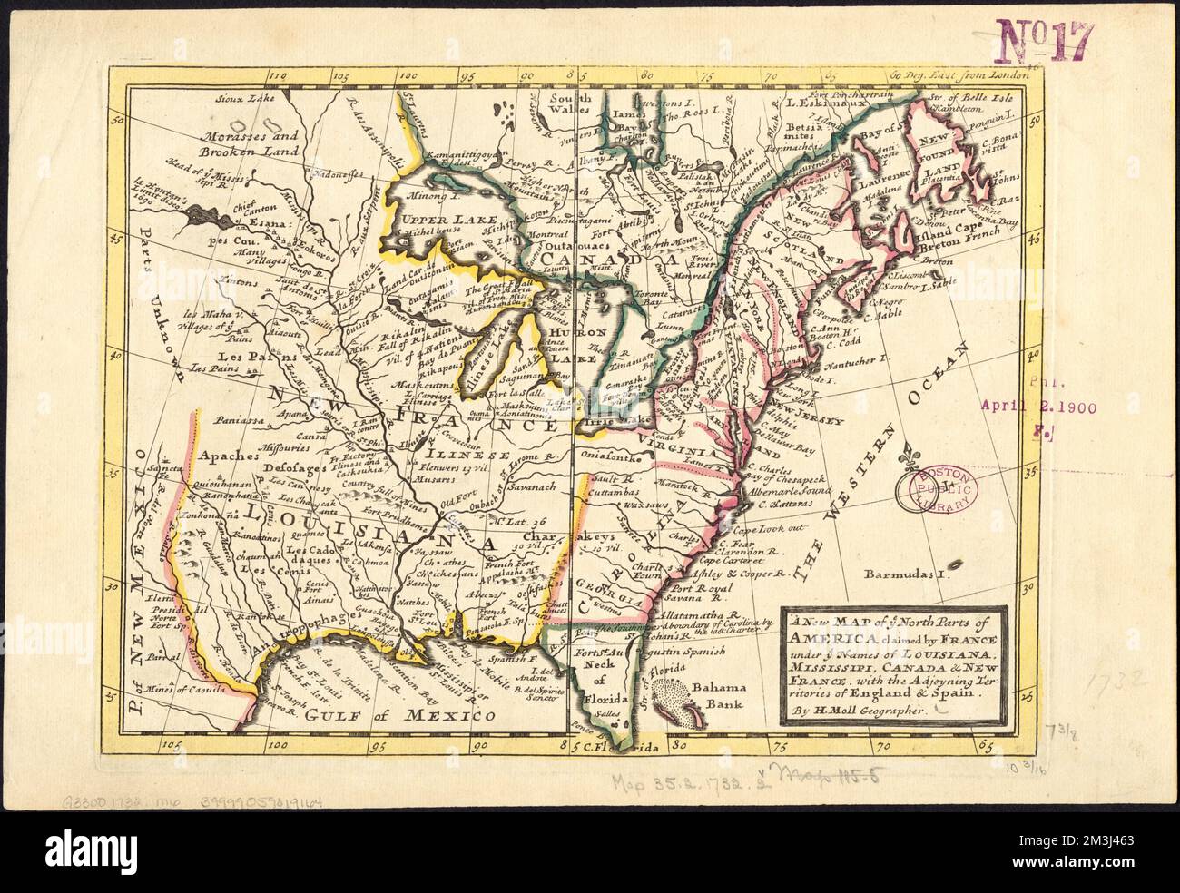 A new map of ye north parts of America claimed by France under ye names ...