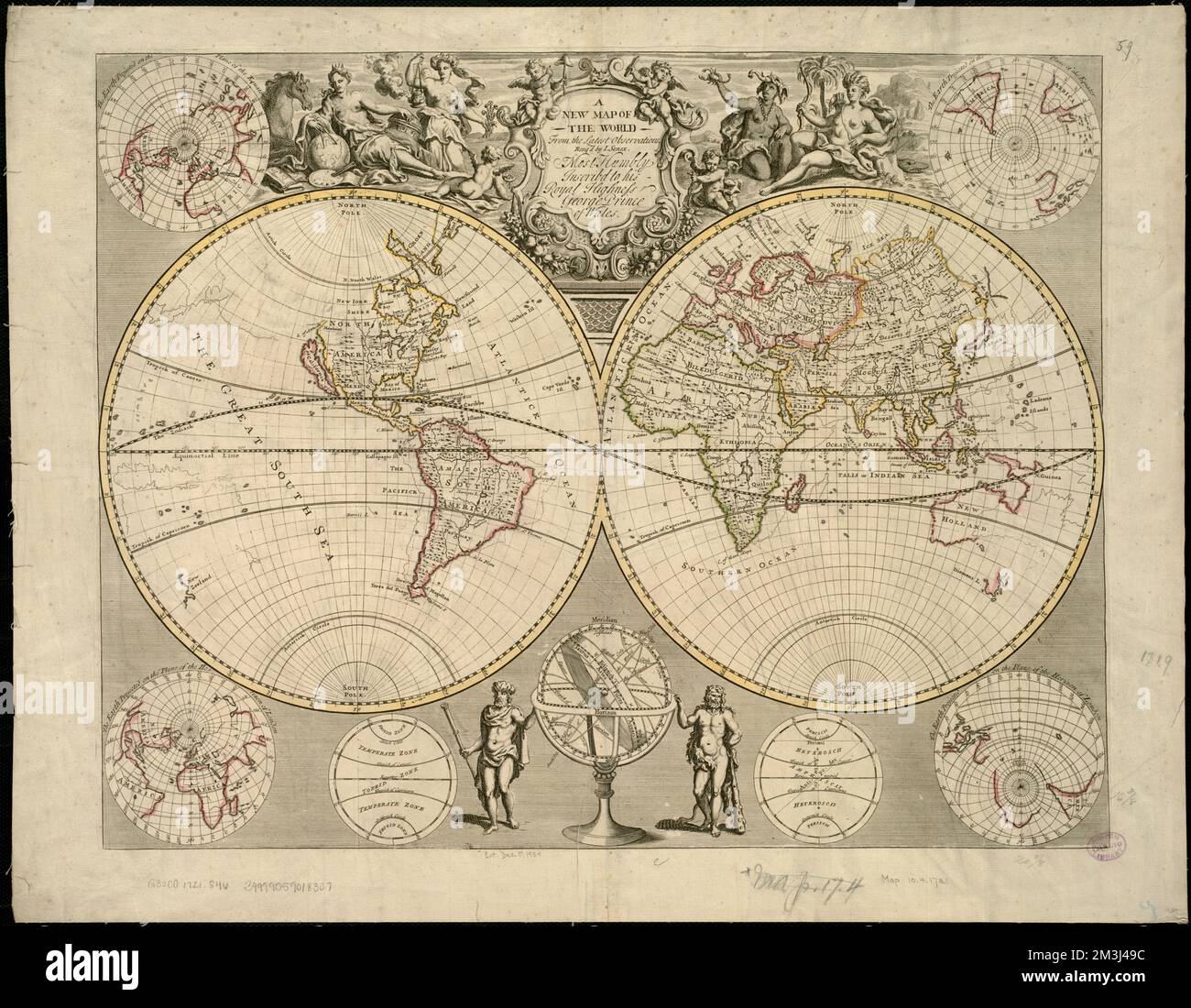 A new map of the world from the latest observations , World maps, Early ...