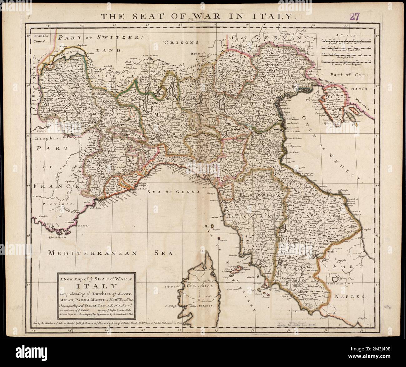 A new map of ye seat of war in Italy : comprehending ye Dutchies of ...